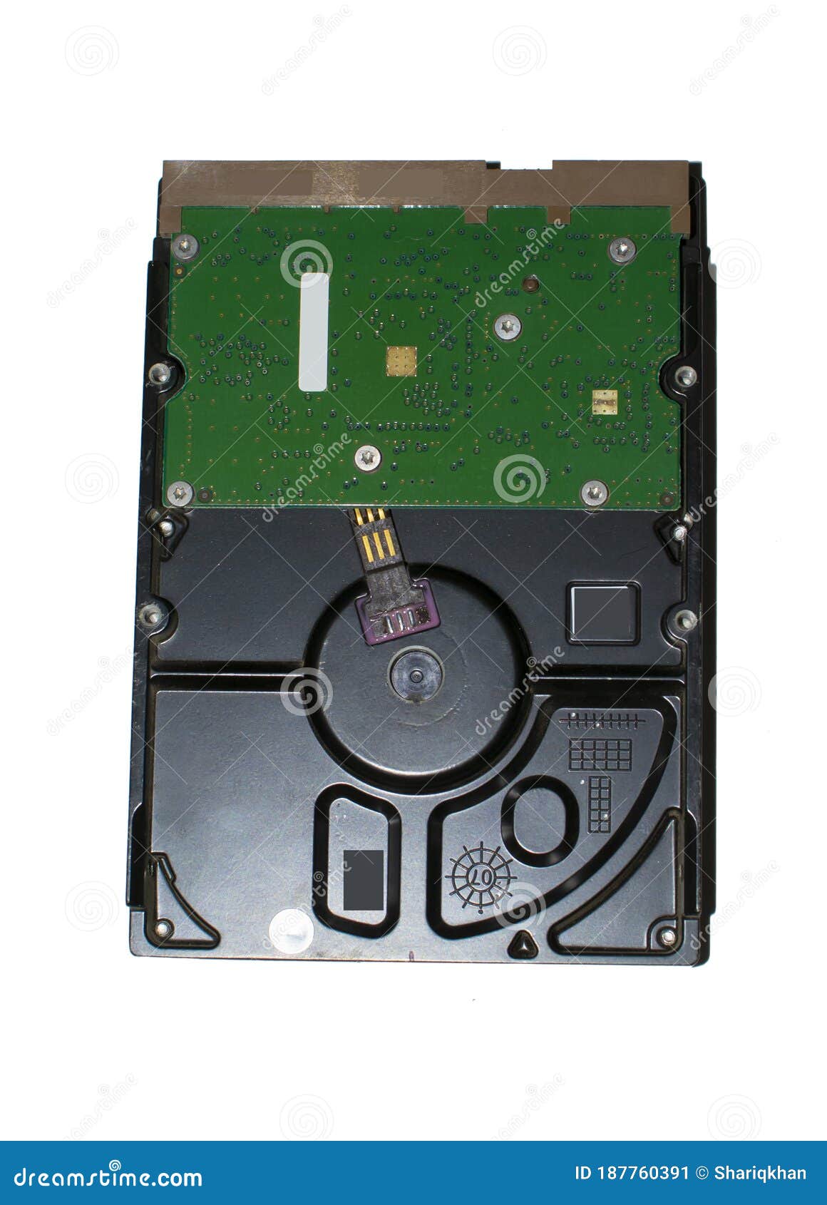 Computer Hard Disk Drive Back Panel with PCB Stock Image - Image of ...