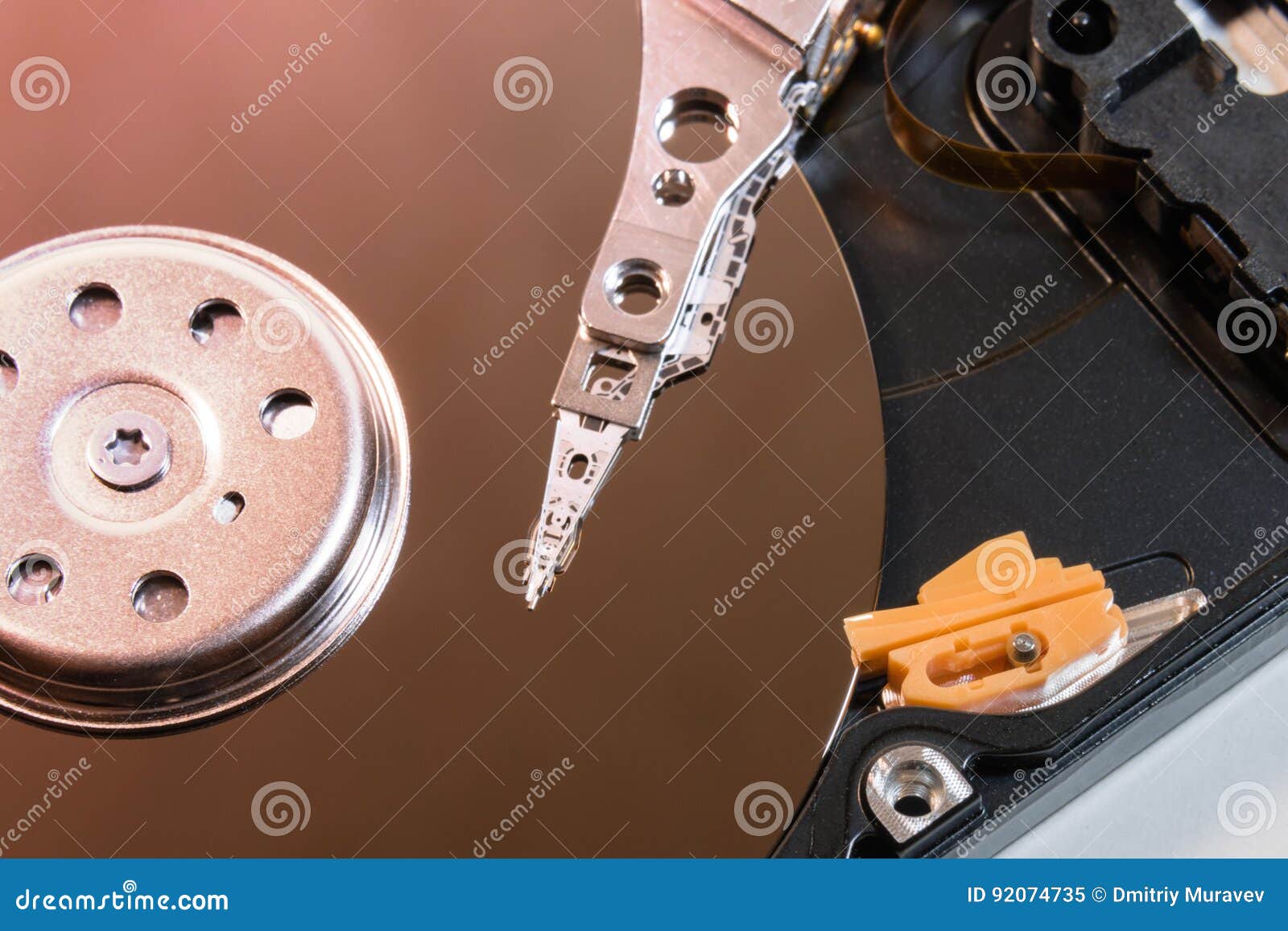 Computer Hard Disk Drive Inside Closeup Stock Image - Image of storage ...