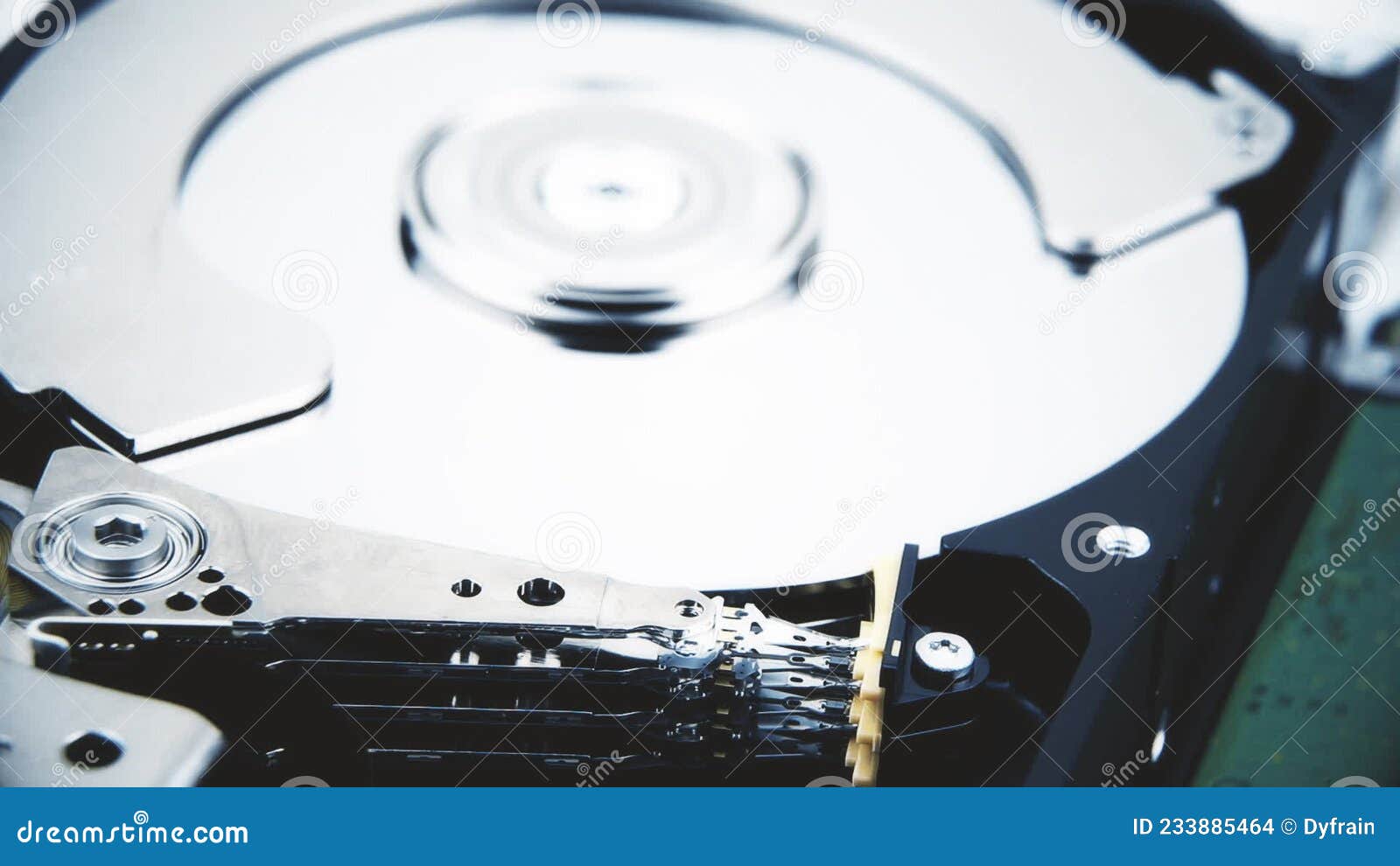 Computer Hard Disk Drive Macro View.Disassembled Hdd.Opened Hard Disk ...