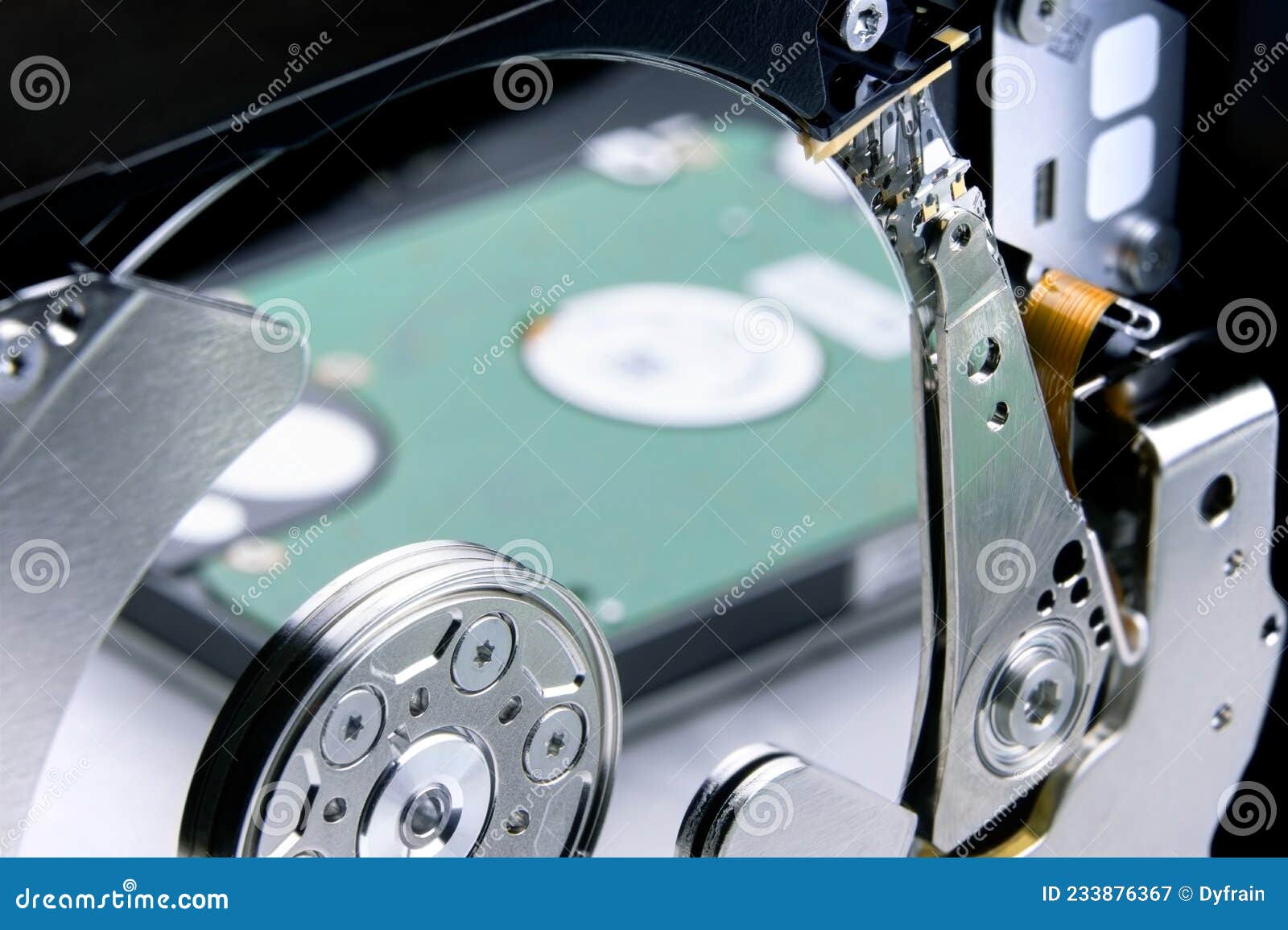 Computer Hard Disk Drive Macro View.Disassembled Hdd.Opened Hard Disk ... Computer Hard Disk Drive Macro View.Disassembled Hdd.Opened Hard Disk ...