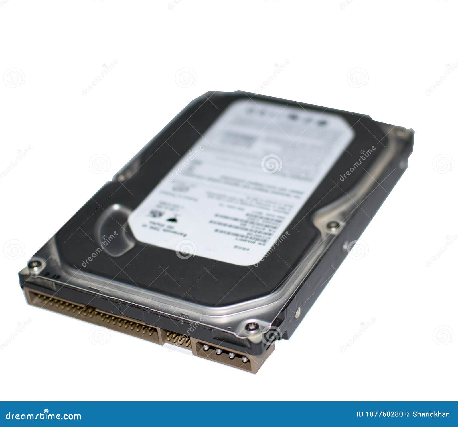 Computer Hard Disk Drive with Power and Parallel ATA Slots Stock Photo ...