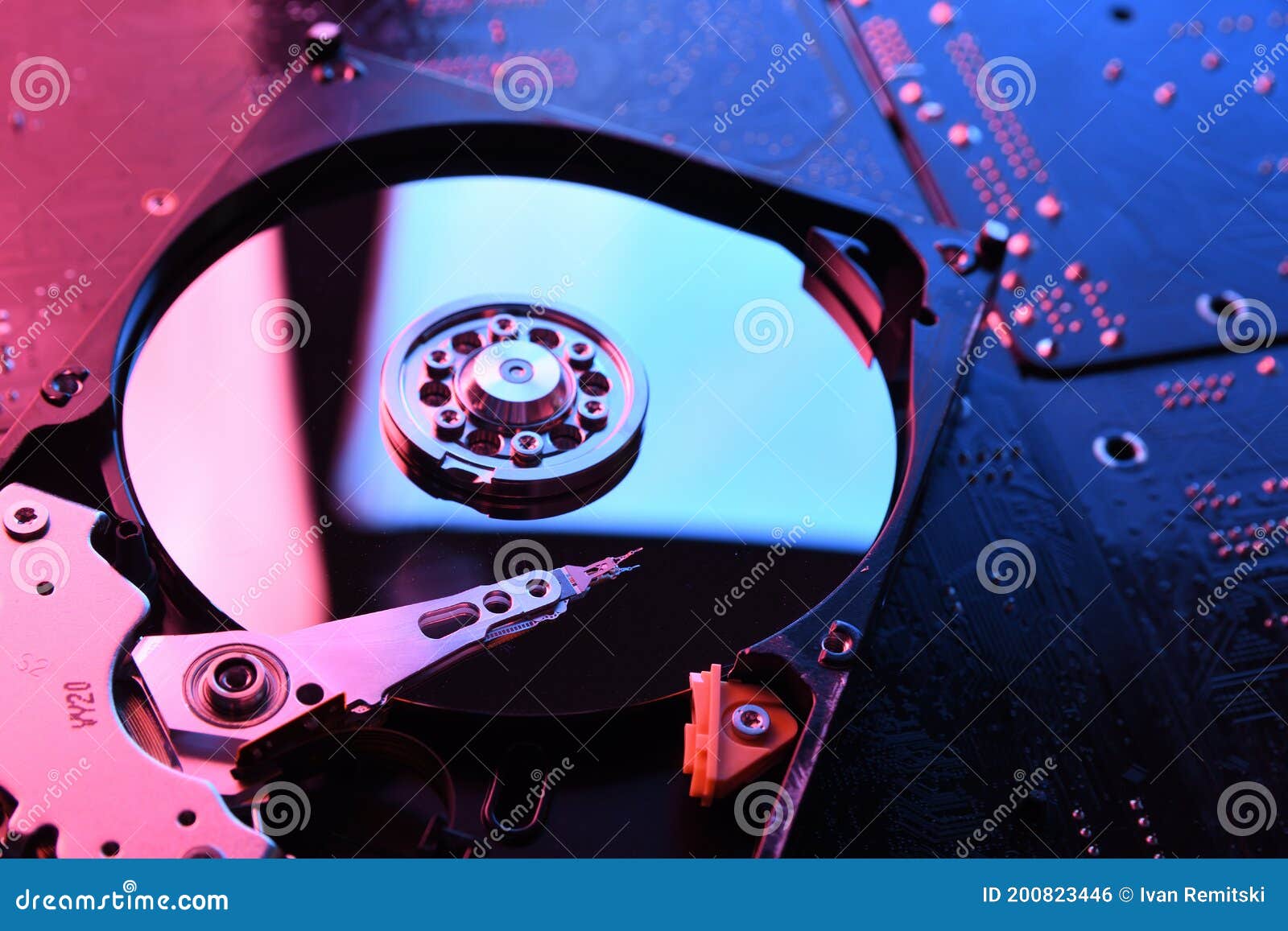 Computer Hard Disk Drives HDD , SSD on Circuit Board ,motherboard ...