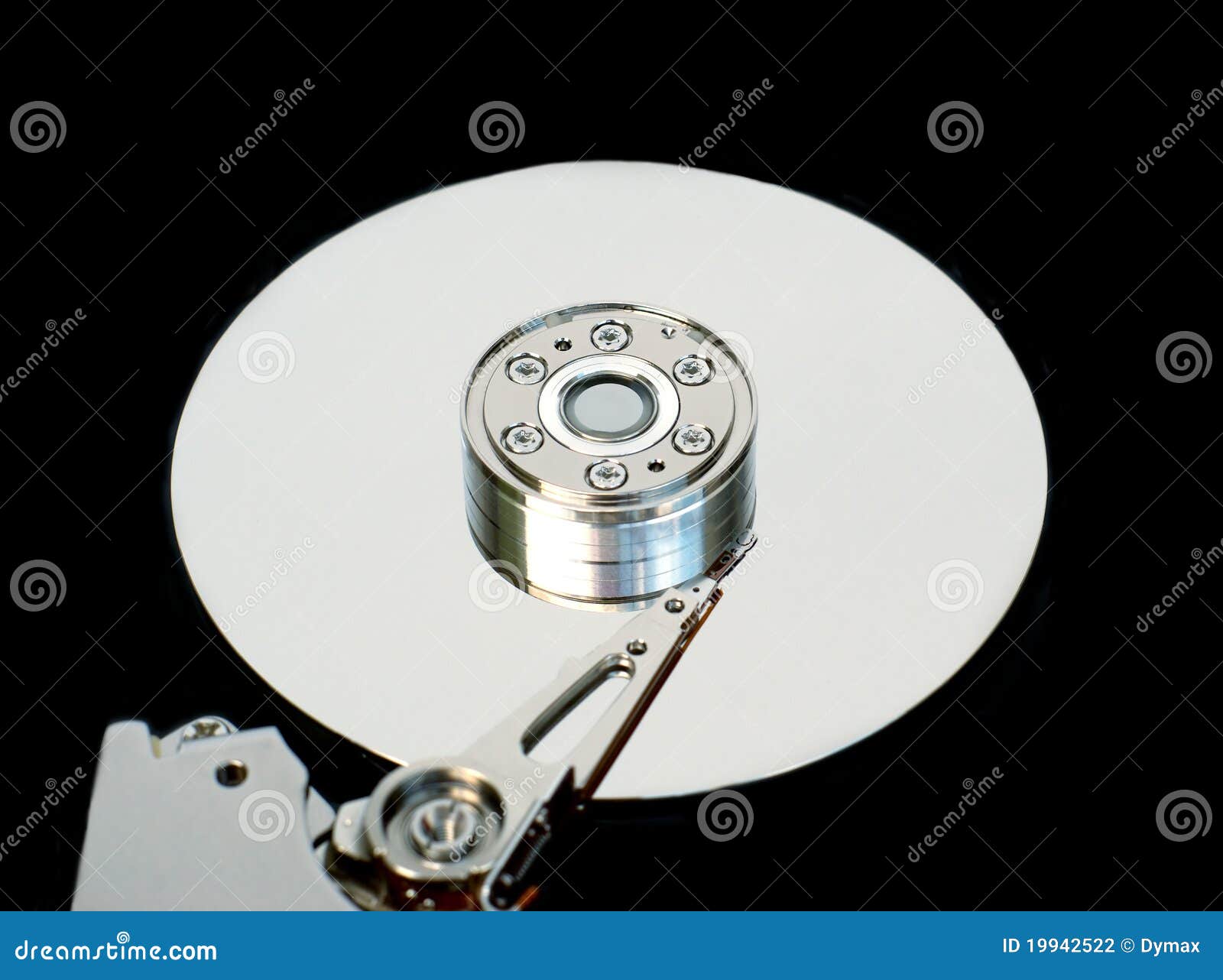 Computer Hard Disk with Opened Cover Isolated Stock Photo - Image of ...