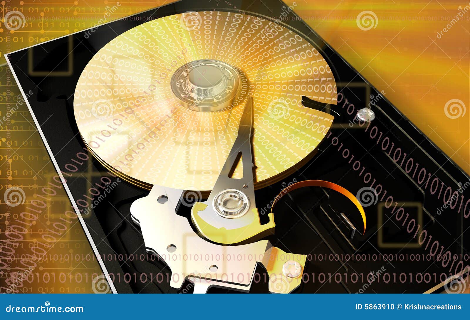Computer hard disk reader stock illustration. Illustration of ...