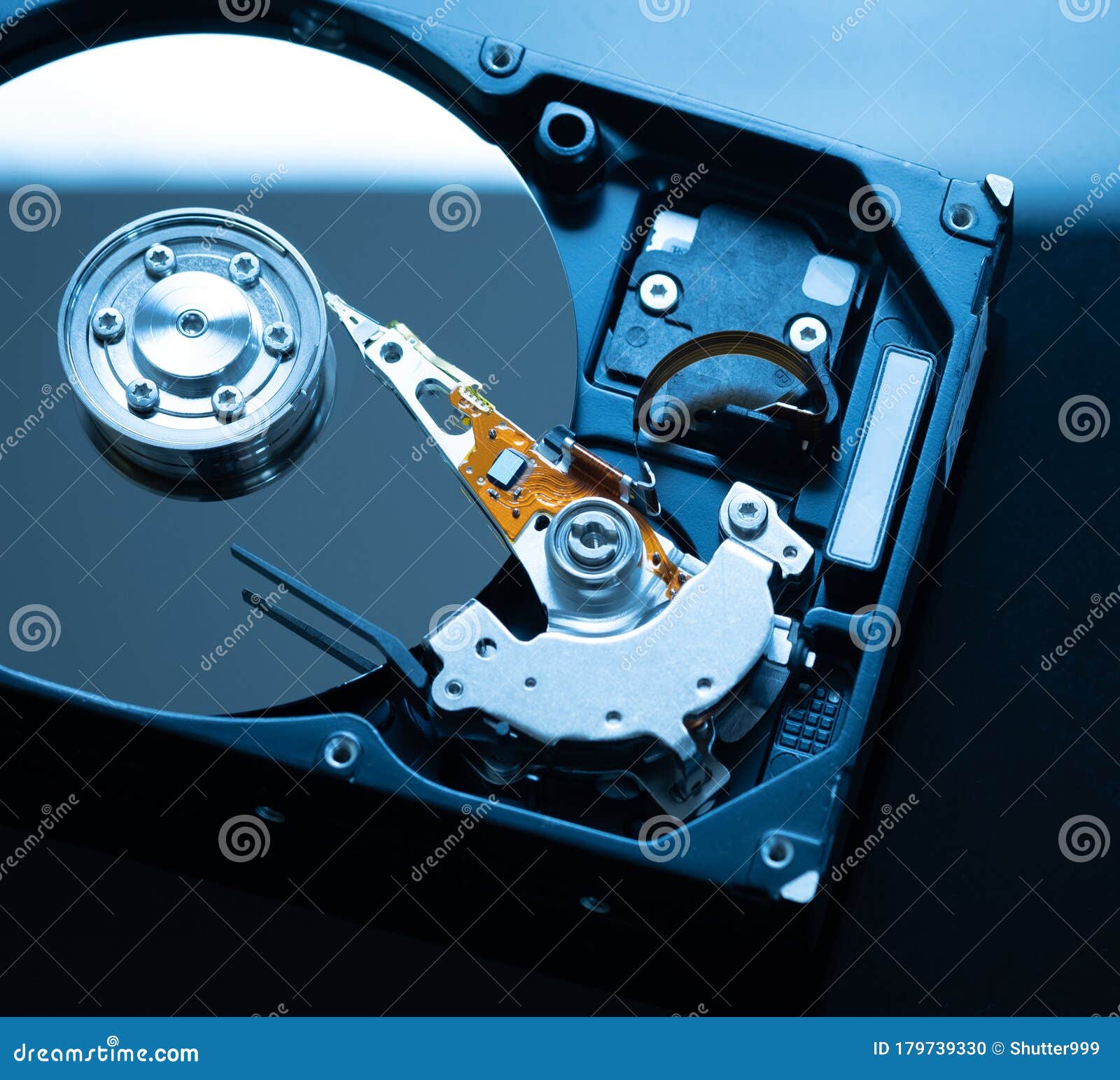 Computer Hard Disk is Reading Data Information Stock Photo - Image of ...