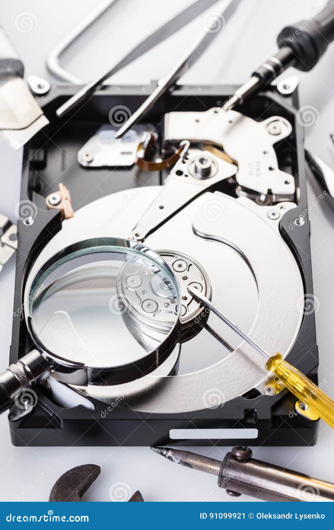 Computer Hard Disk and Tools Stock Image - Image of inside, digital ...
