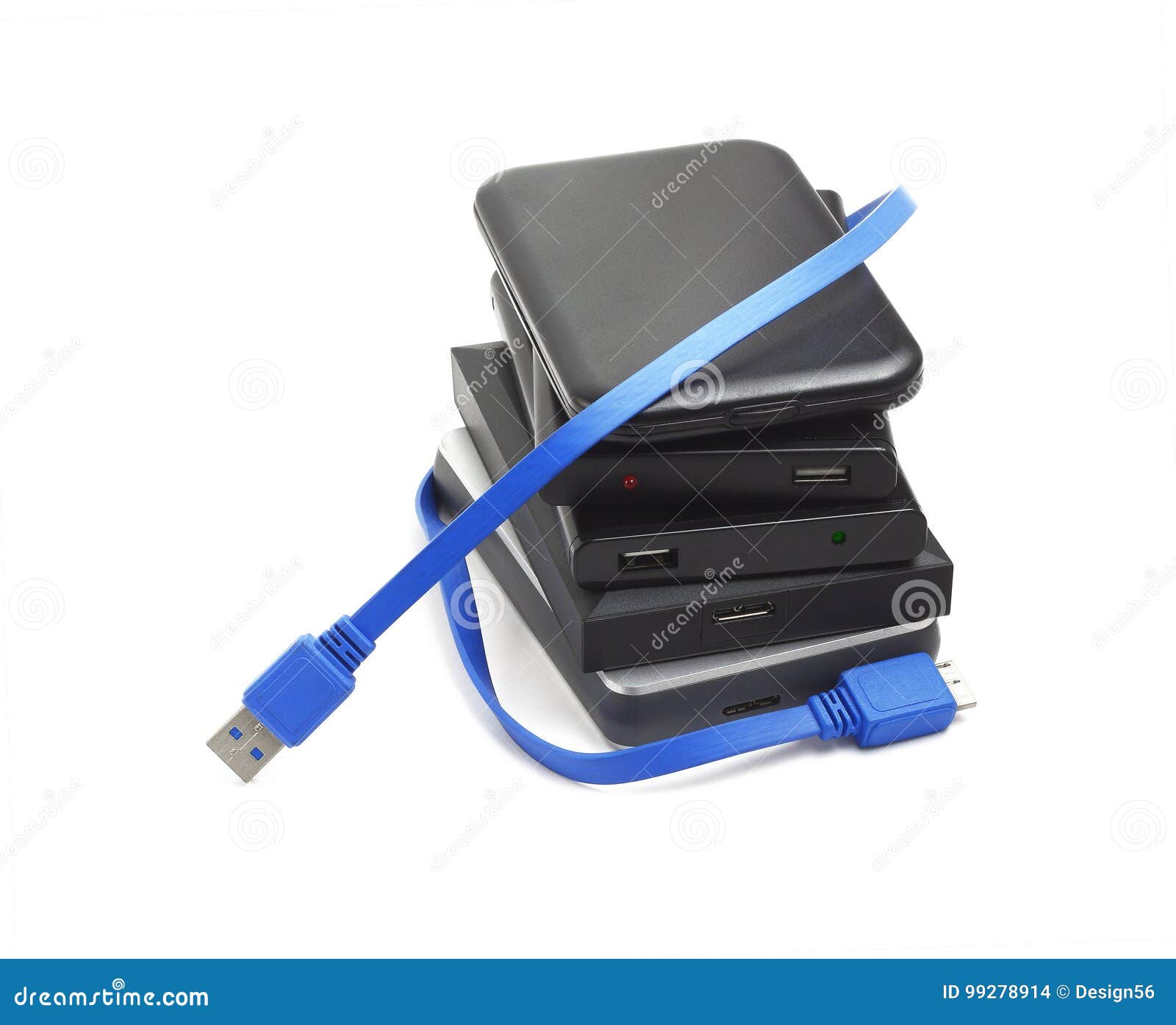 Computer Hard Disks and USB Cable Stock Photo - Image of connector ...