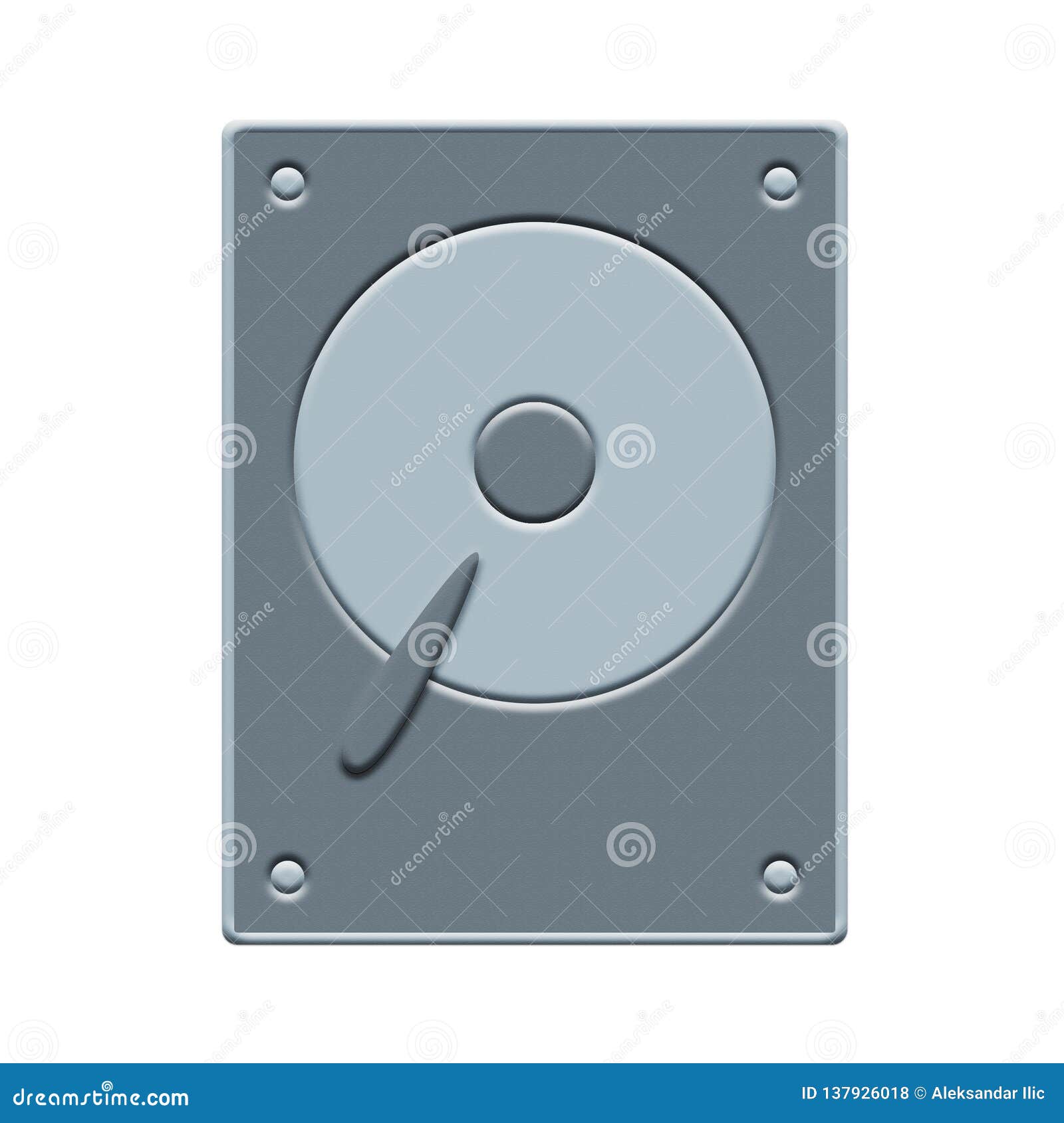 Computer Hard Drive Icon on White Background Stock Illustration ...