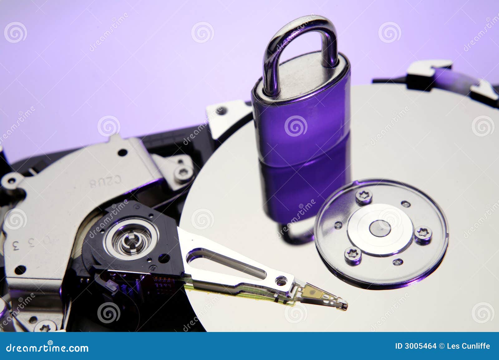 Computer Hard Drive and Lock Stock Photo - Image of electromagnetic ...