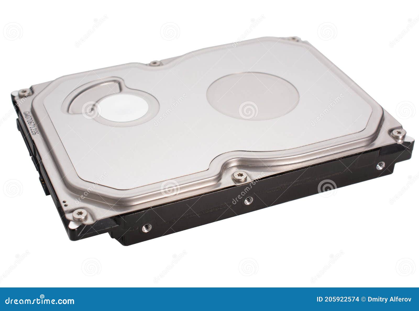 Computer Hard Drive Top View. Isolated on White Stock Photo - Image of ...