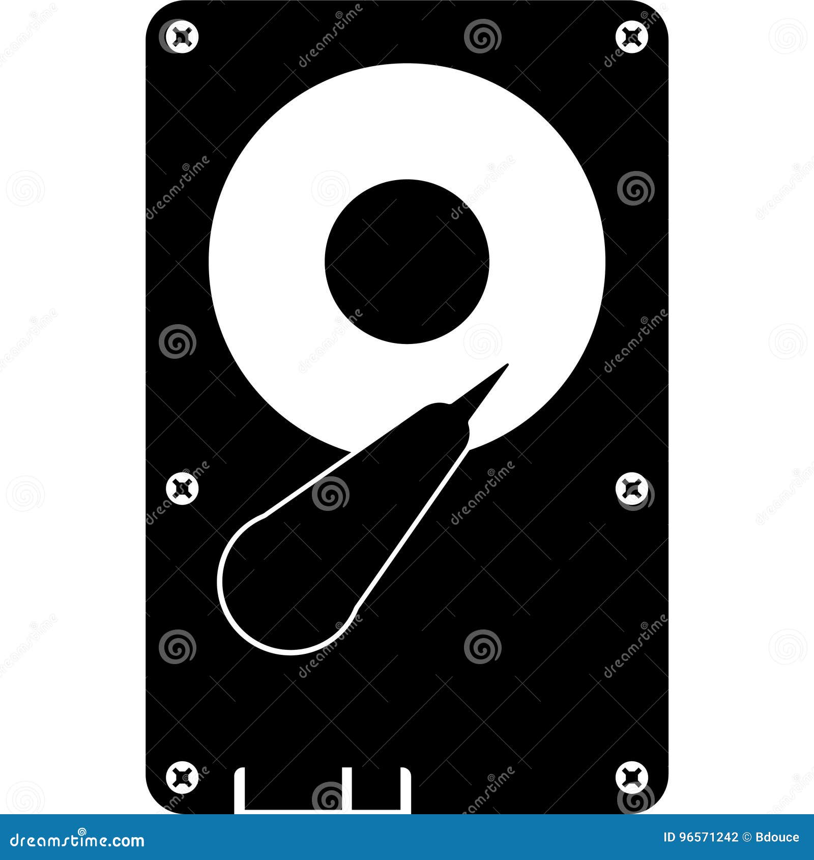 Computer Hard Drive Vector Icon Stock Vector - Illustration of drive ...