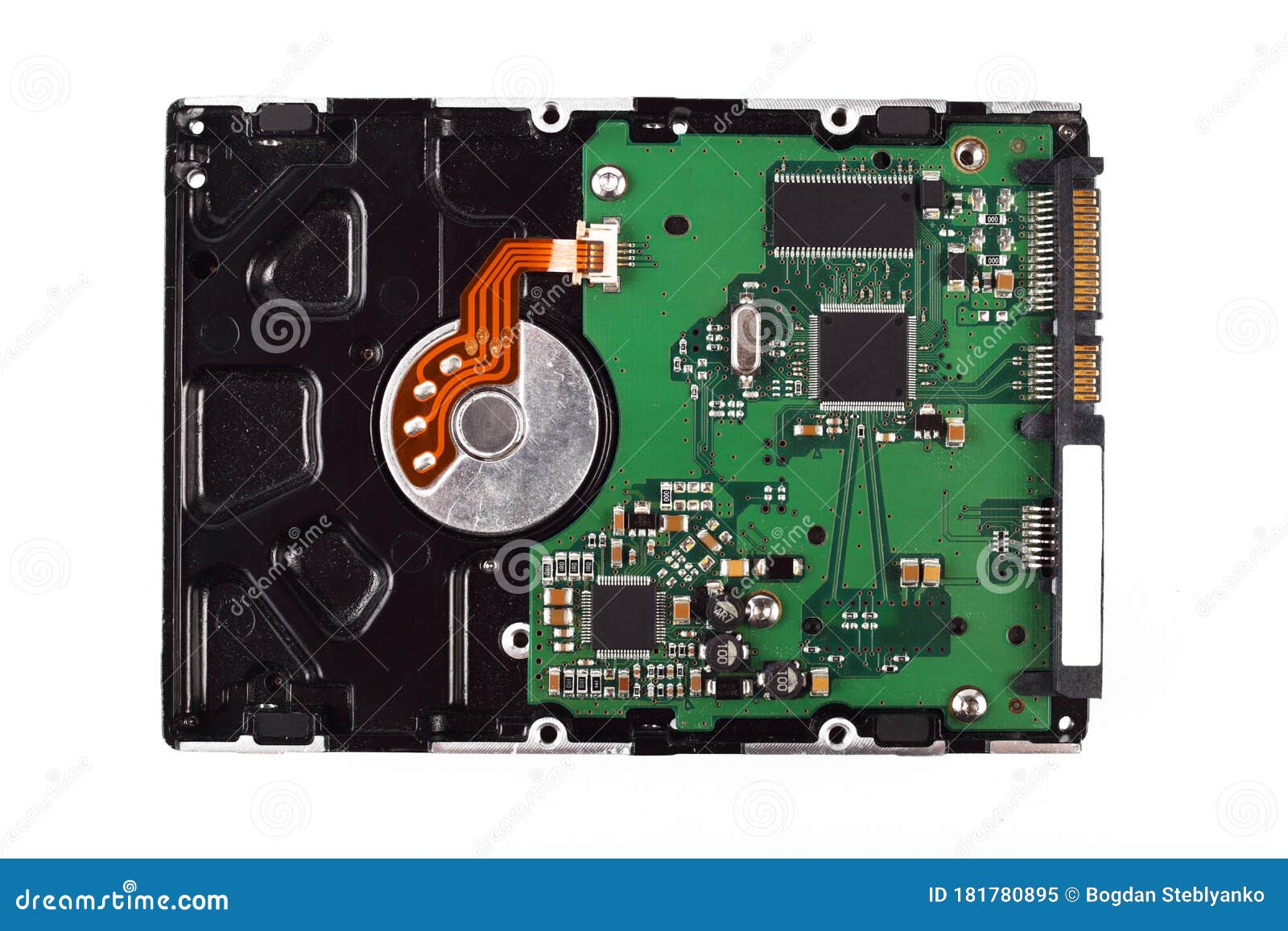 Computer Hard Drive on a White Background Stock Image - Image of ...