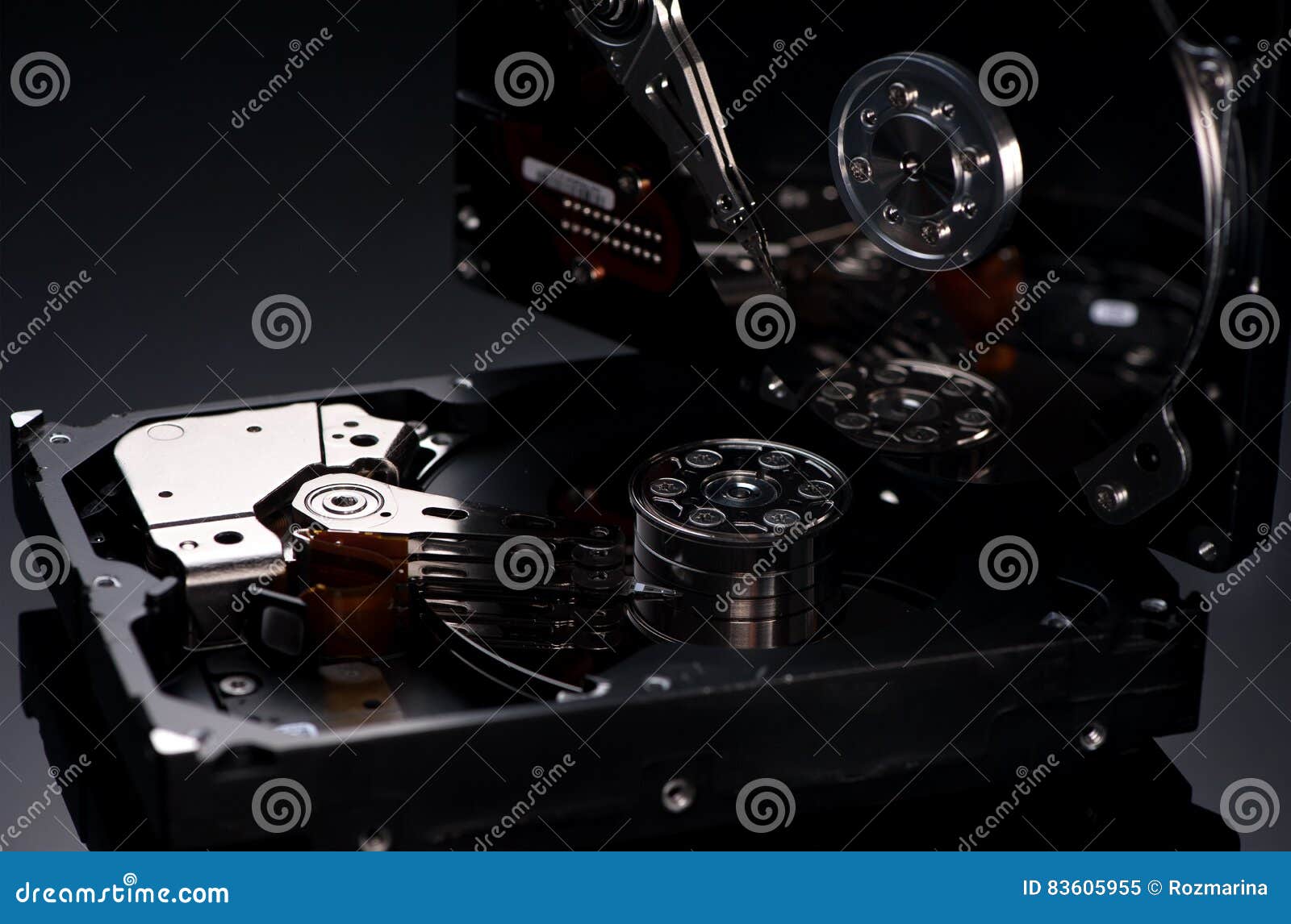 Computer hard drives stock image. Image of record, closeup - 83605955
