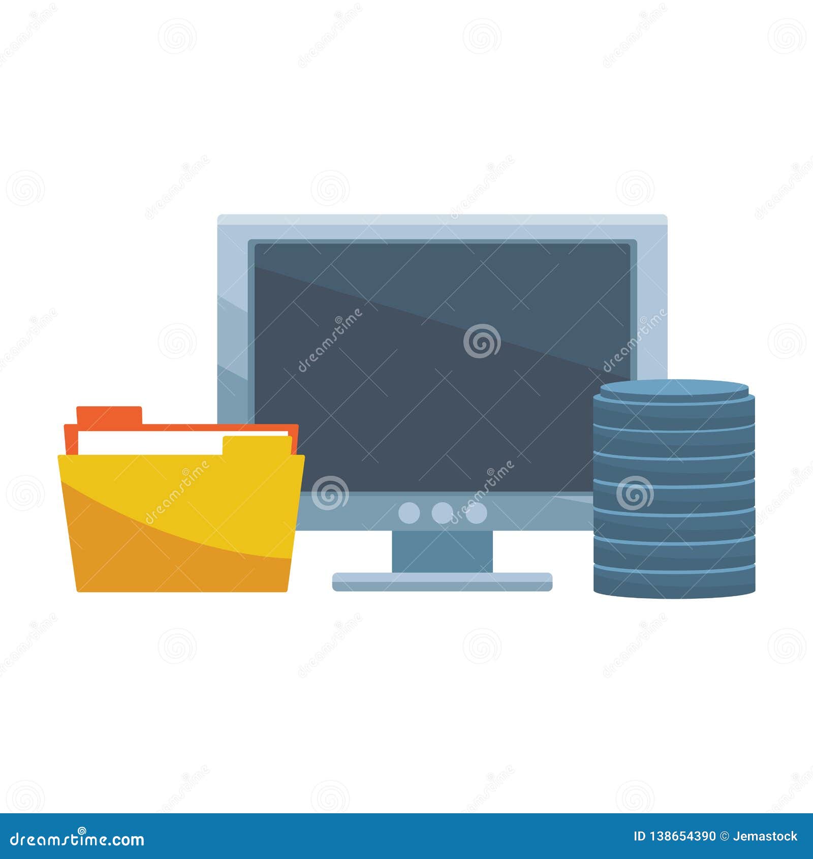 Computer with hard drives stock vector. Illustration of design - 138654390