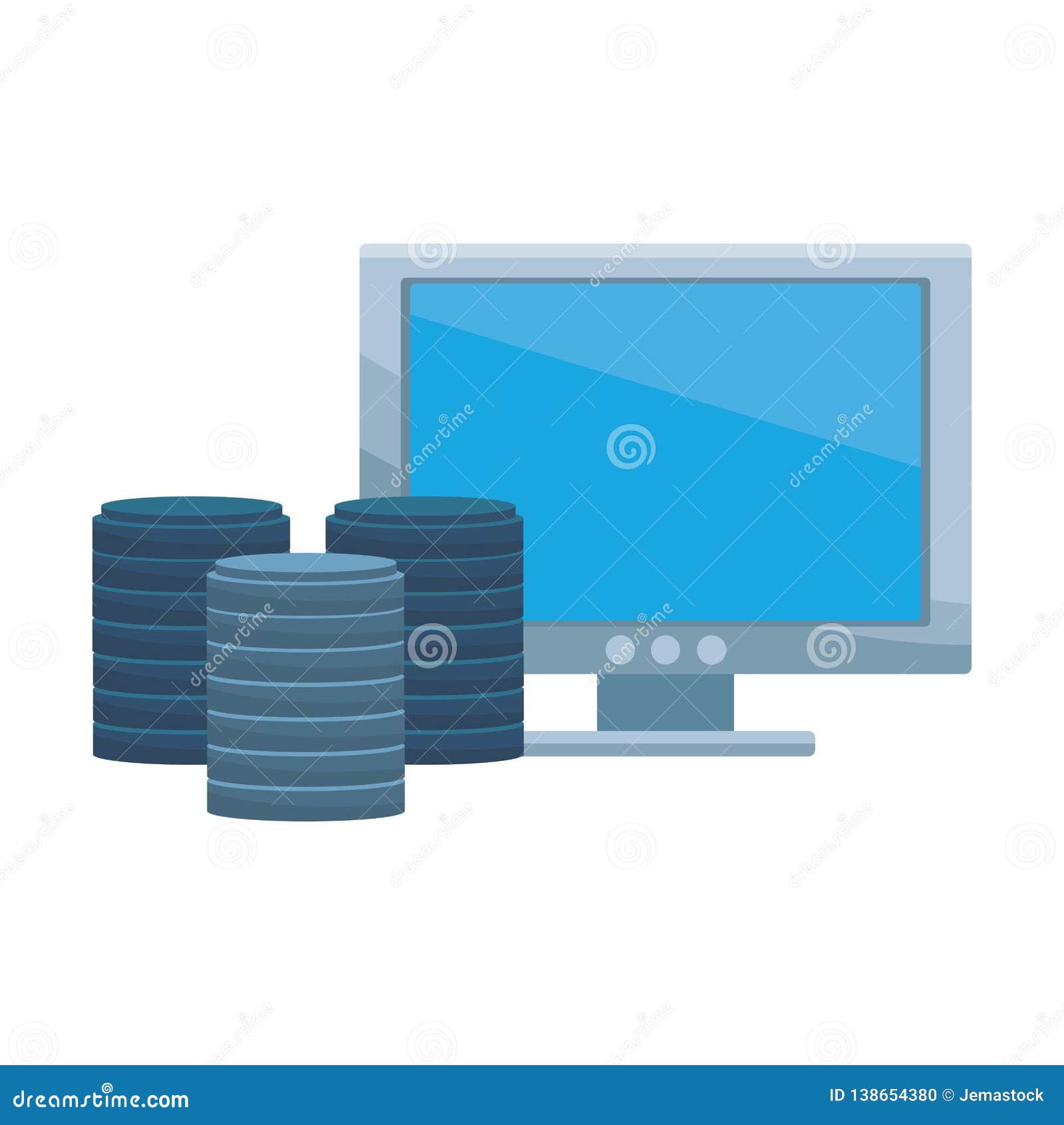 Computer with hard drives stock vector. Illustration of data - 138654380