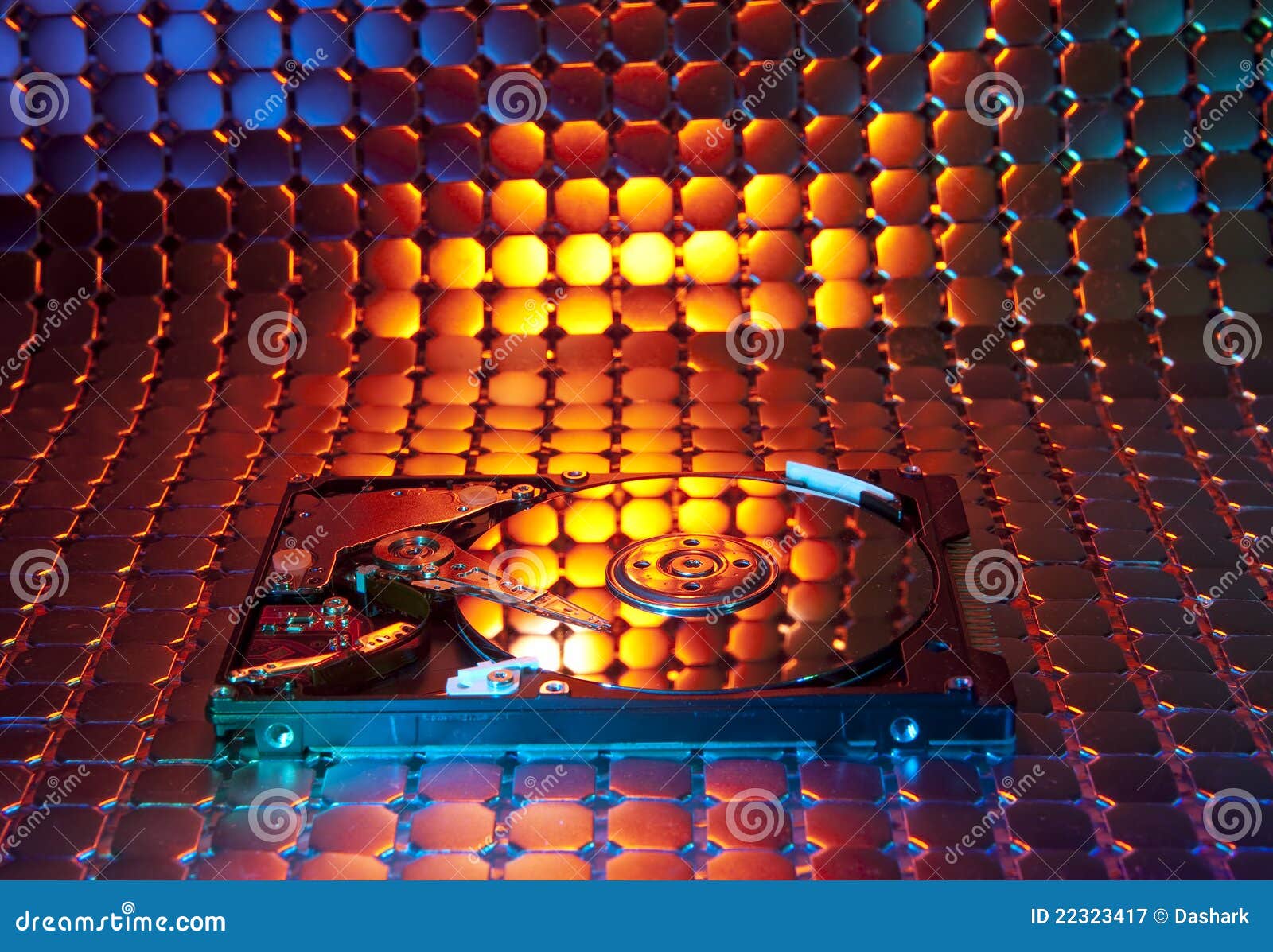 Computer Harddisk and Heads Stock Image - Image of device, background ...