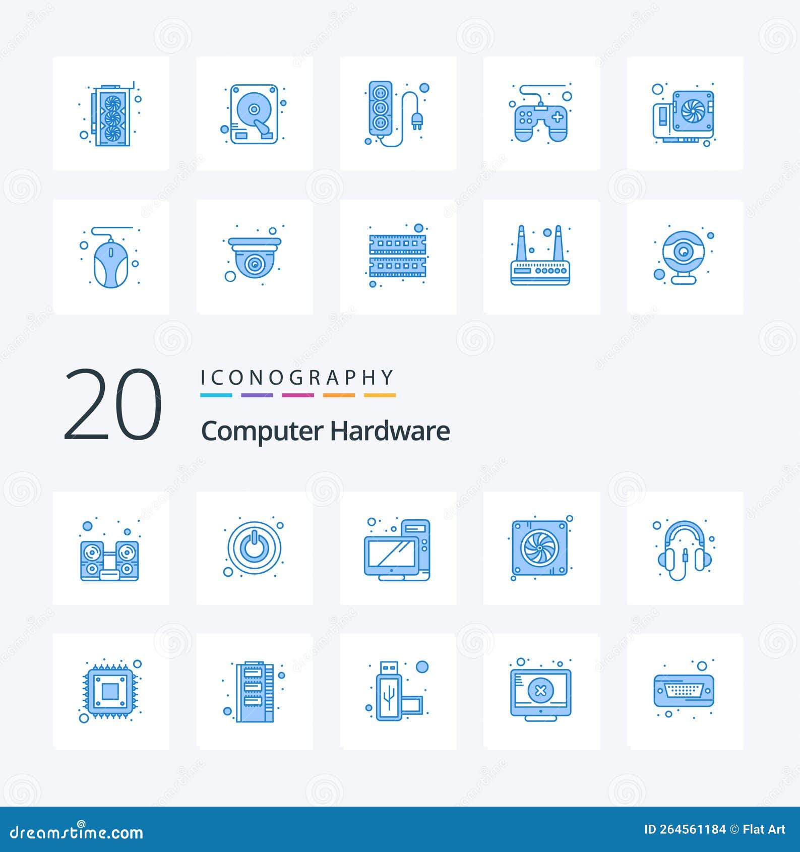 20 Computer Hardware Blue Color Icon Pack Like Hardware Audio Desktop ...