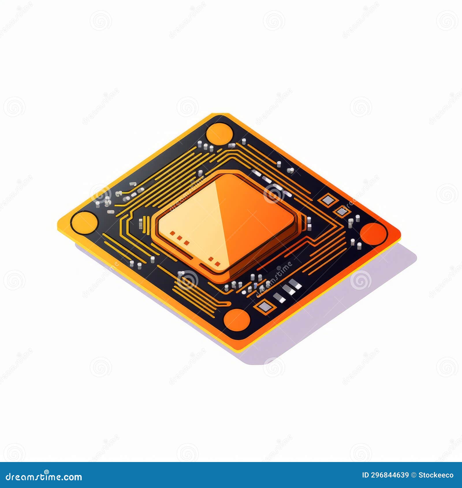 Computer Hardware Chip: Isometric Flat Icon for Game Development Stock ...