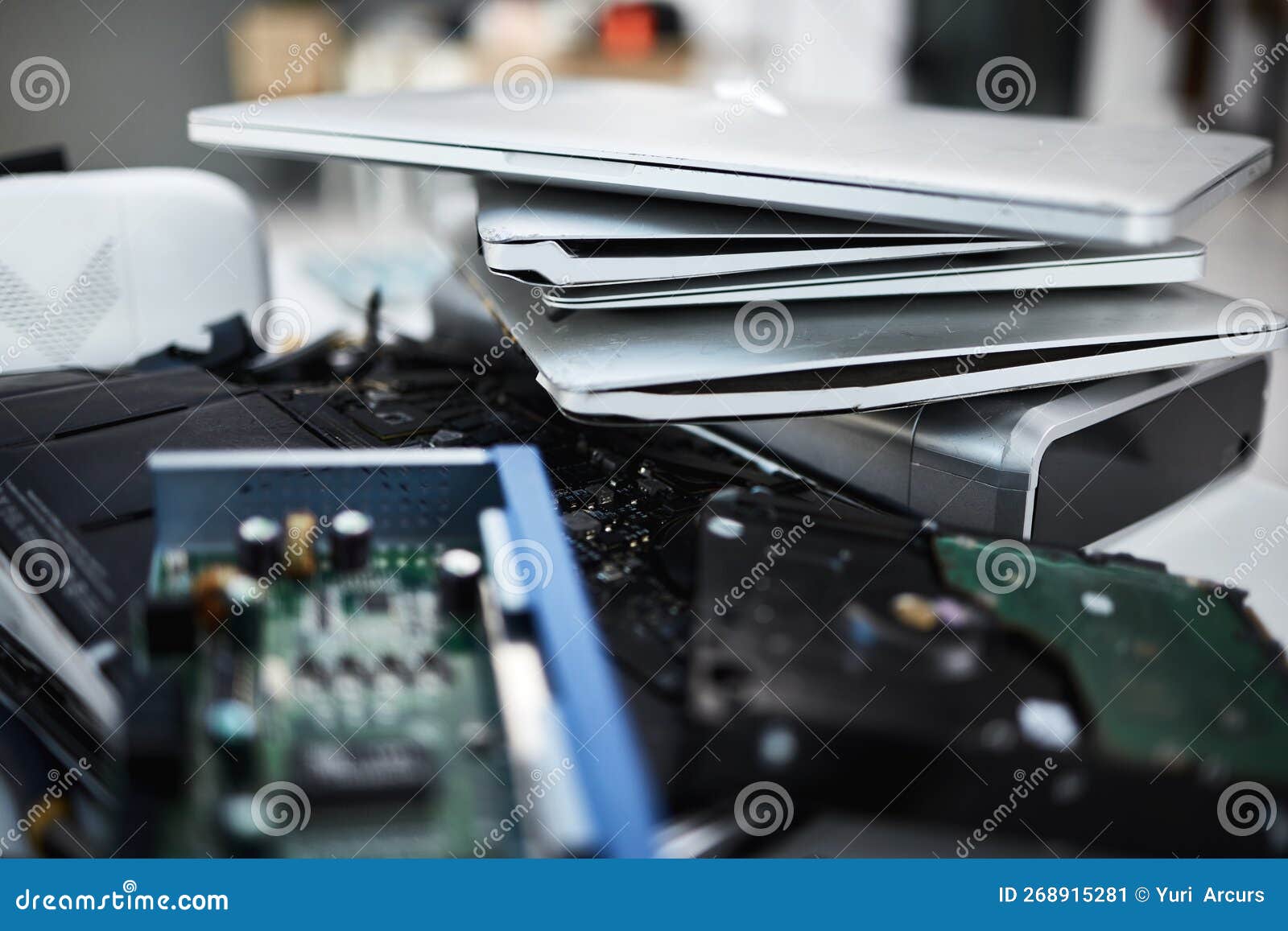 Computer, Hardware and it Company Equipment with No People in a Tech ...