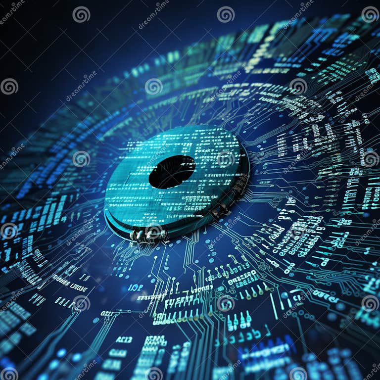 Computer Hardware Cpu and Circuit Board with Microchip Technology Abstract and Motherboard ...