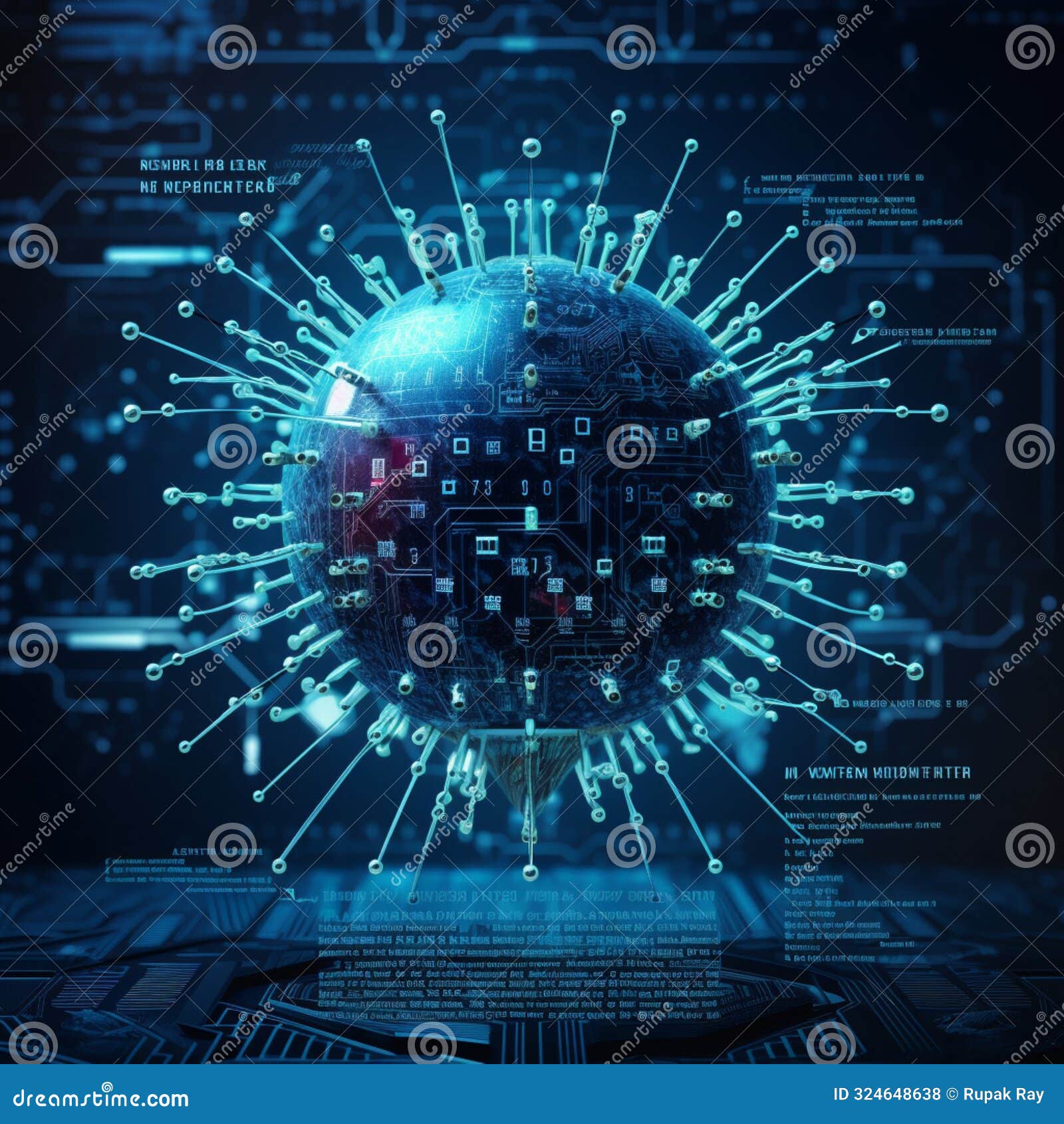 Computer Hardware Cpu and Circuit Board with Microchip Technology ...