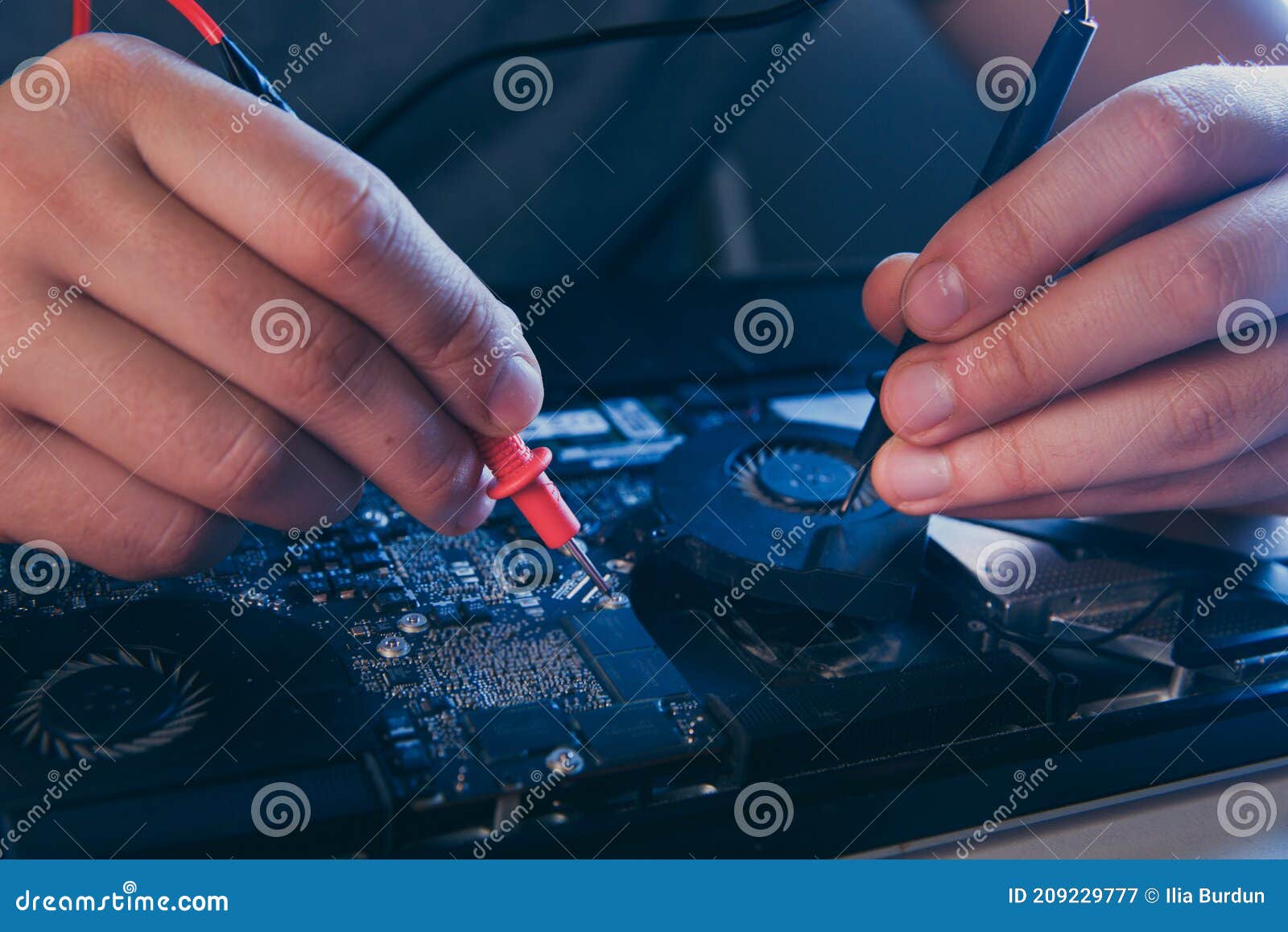 Computer Hardware Engineering. Developer Soldering Electronic Component ...