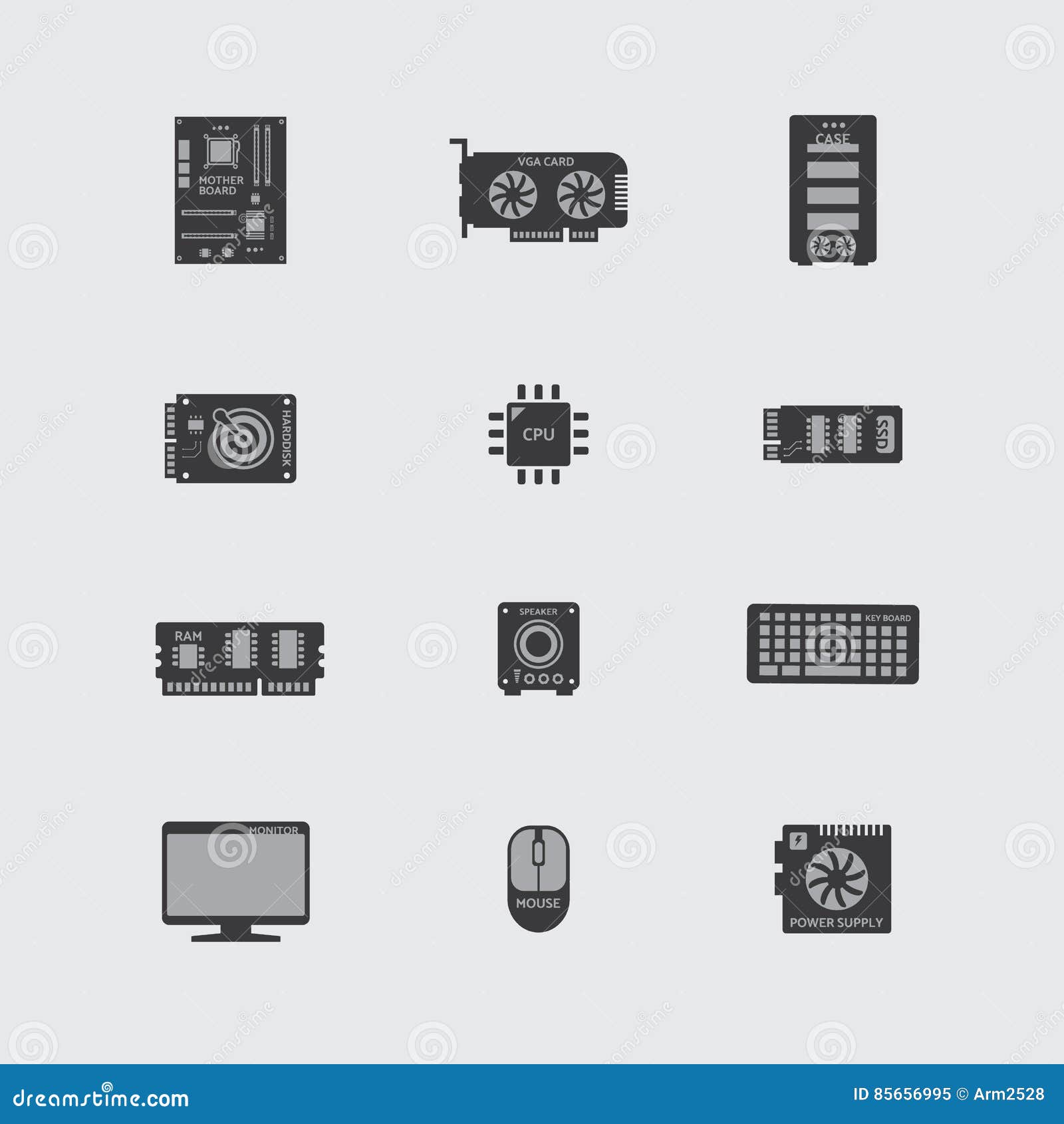Hardware Icon Set: Sticker Series Cartoon Vector | CartoonDealer.com ...