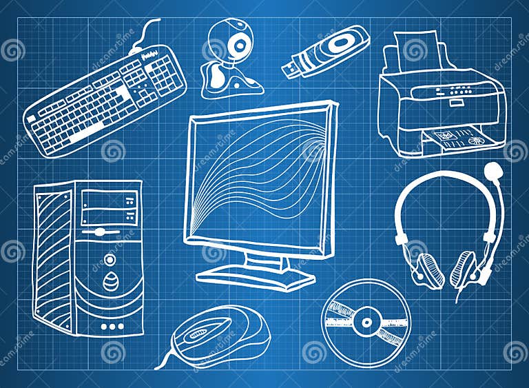 Computer Hardware - Peripherals Stock Vector - Illustration of hardware ...