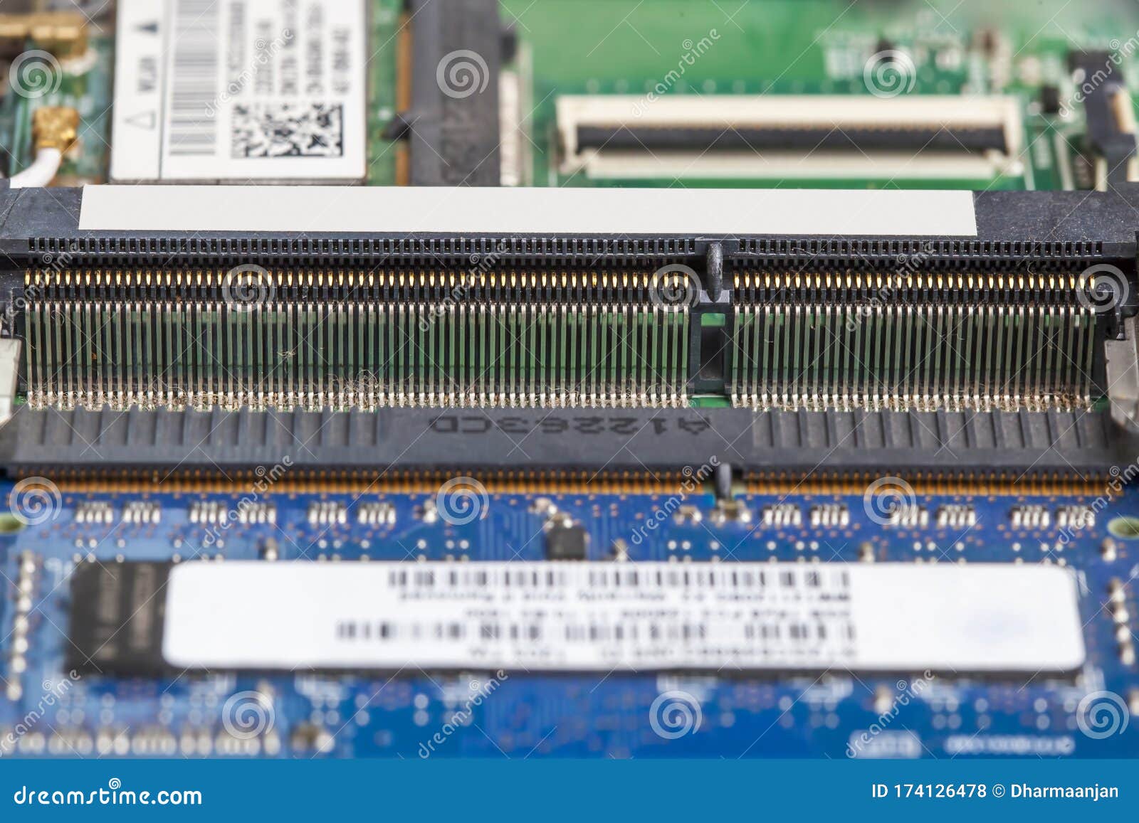 COMPUTER HARDWARE RAM PORT stock photo. Image of safety - 174126478