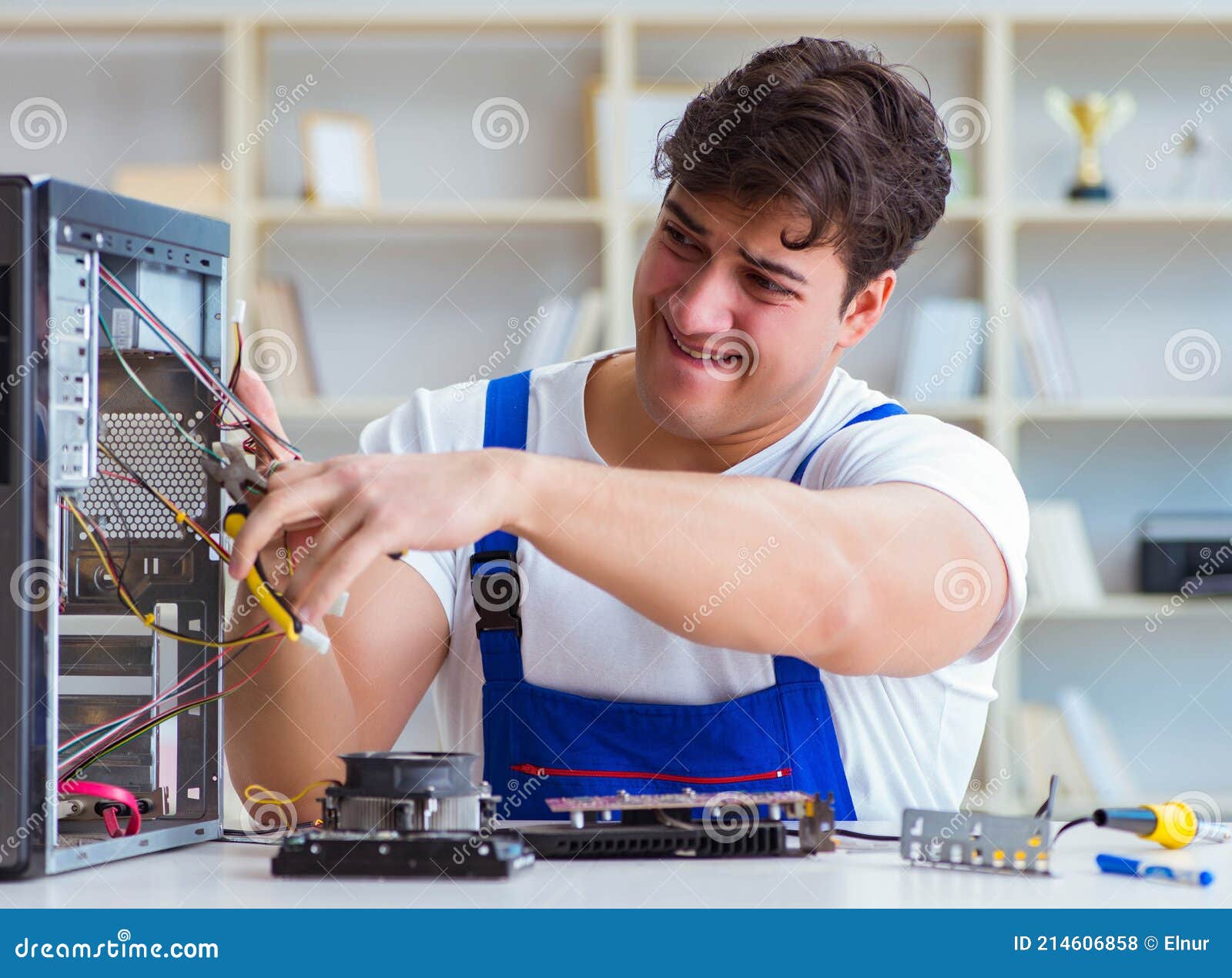 Computer Hardware Repair and Fixing Concept by Experienced Techn Stock ...