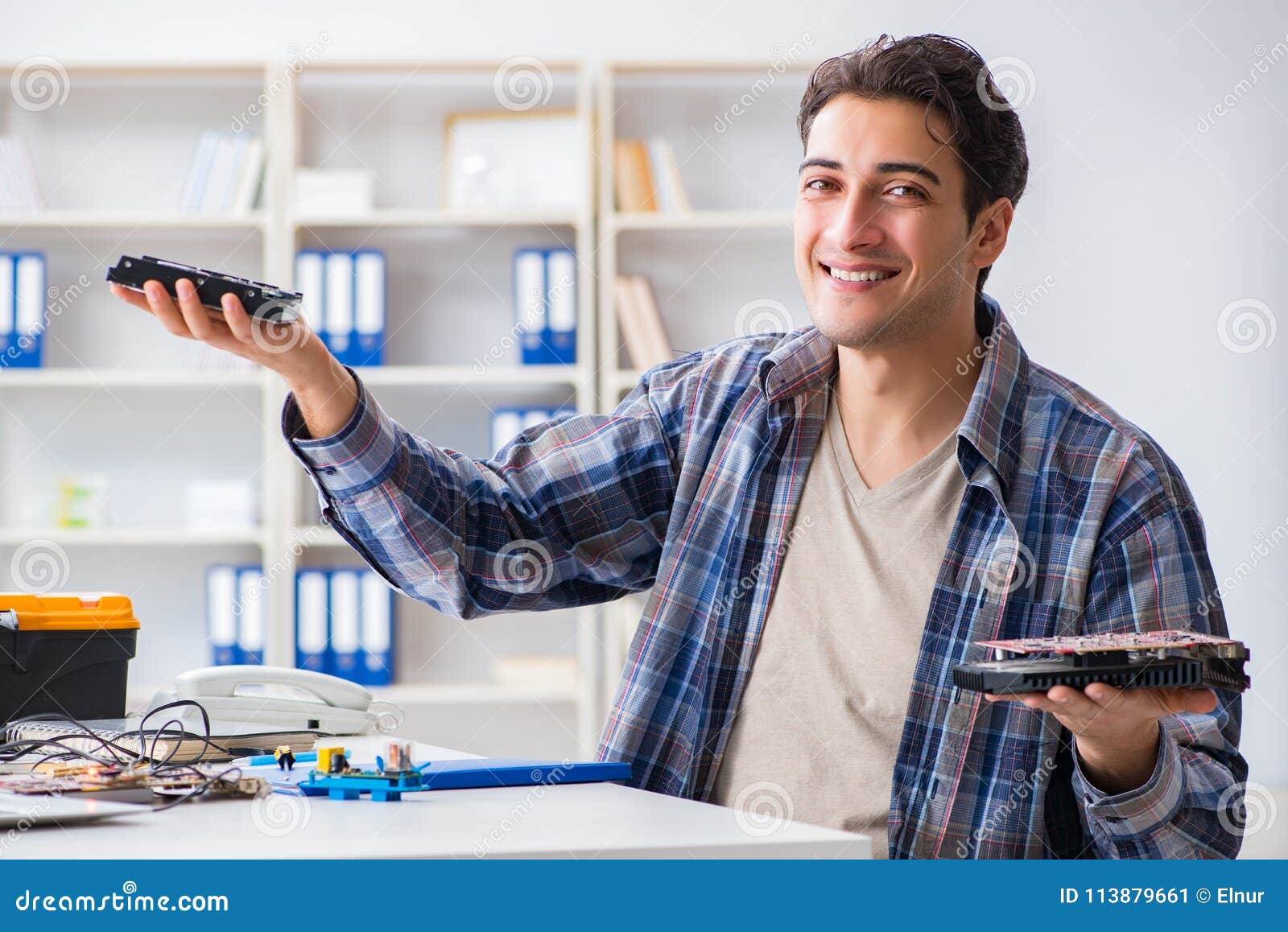 Computer Hardware Repair and Fixing Concept by Experienced Techn Stock ...