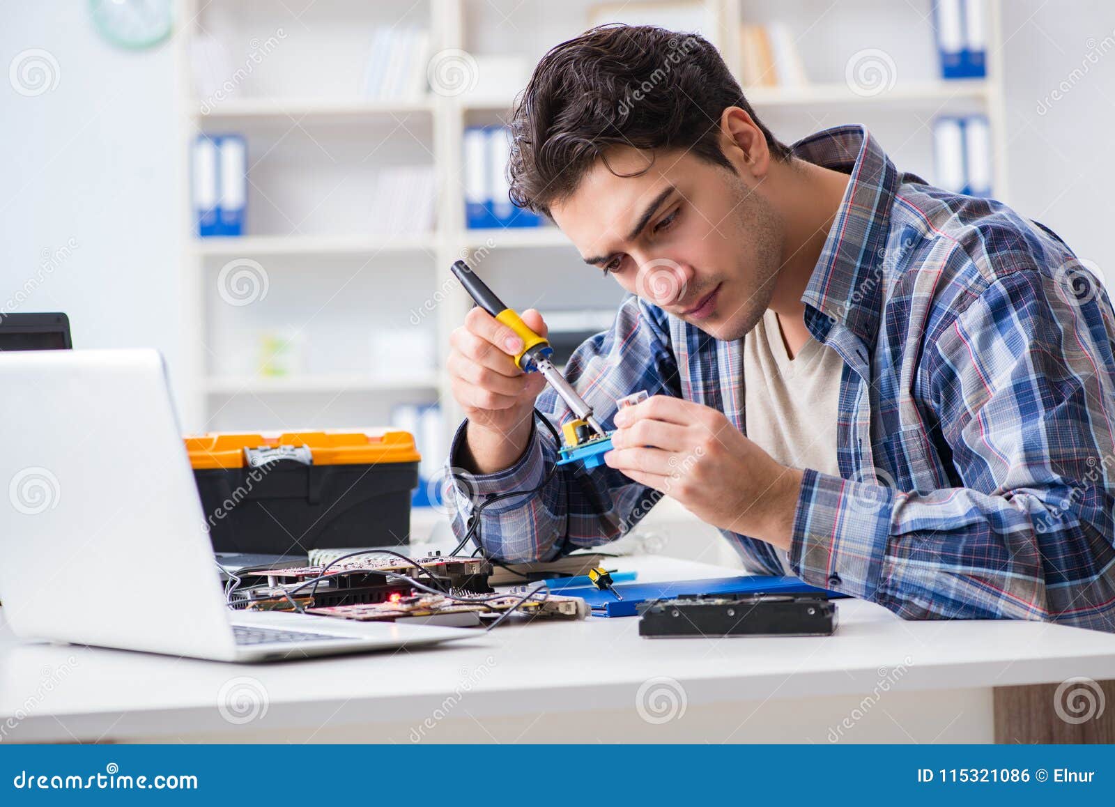 Computer Hardware Repair and Fixing Concept by Experienced Techn Stock ...