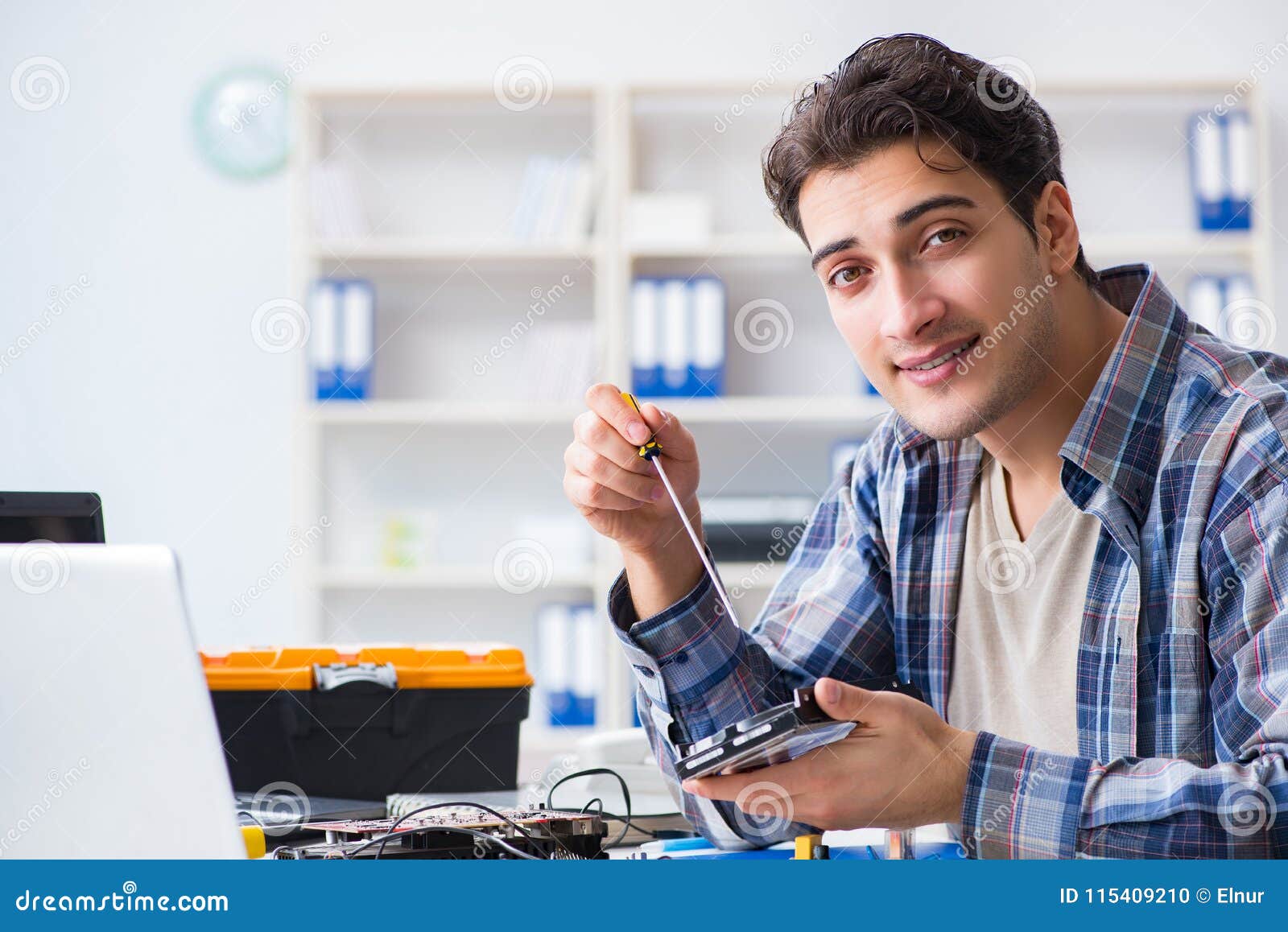 Computer Hardware Repair and Fixing Concept by Experienced Techn Stock ...