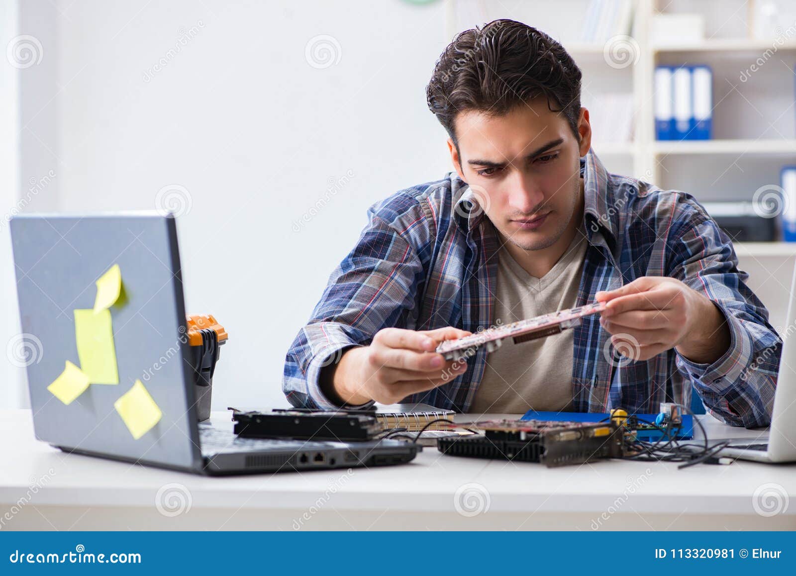 Computer Hardware Repair and Fixing Concept by Experienced Techn Stock ...