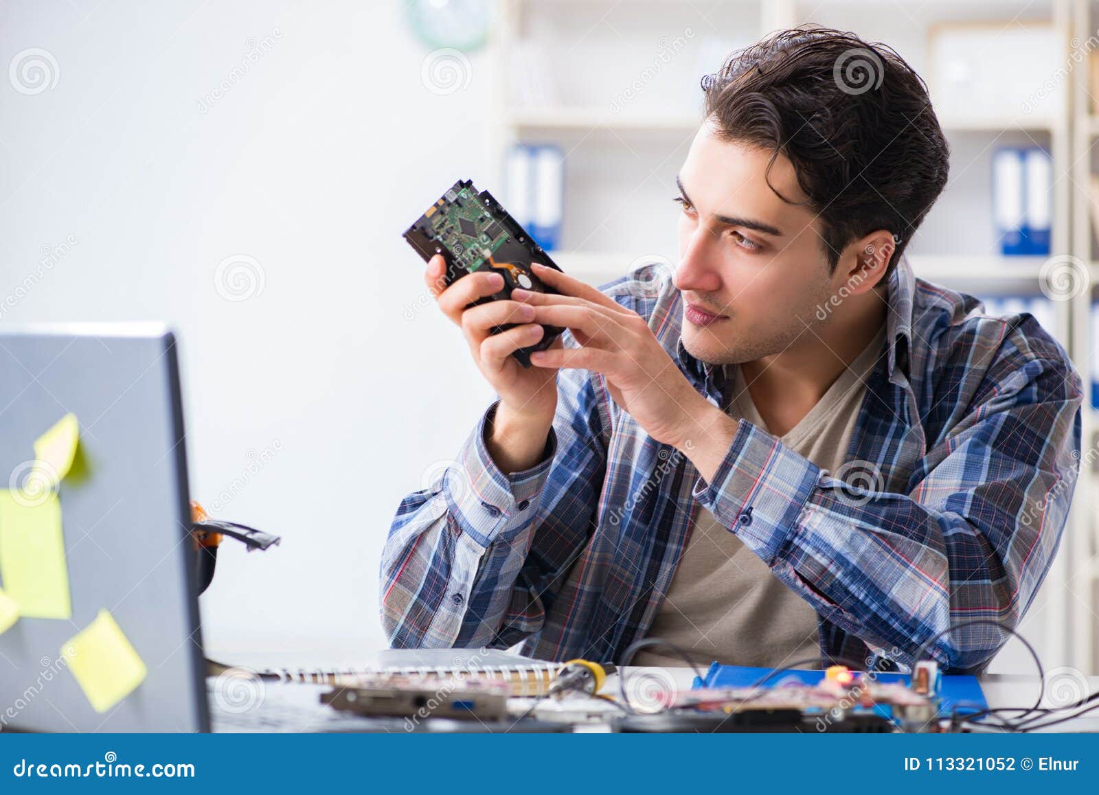 Computer Hardware Repair and Fixing Concept by Experienced Techn Stock ...