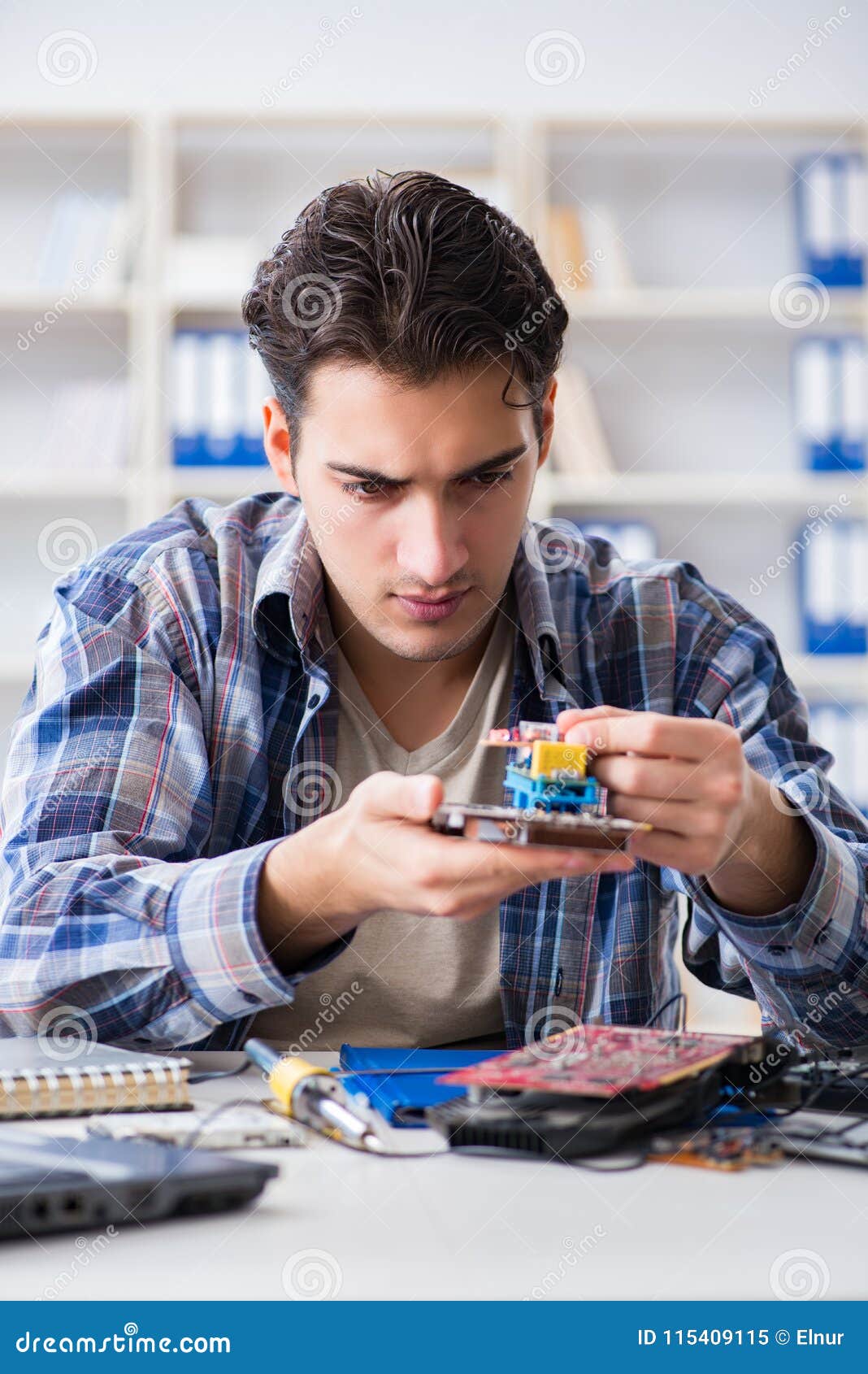 Computer Hardware Repair and Fixing Concept by Experienced Techn Stock ...