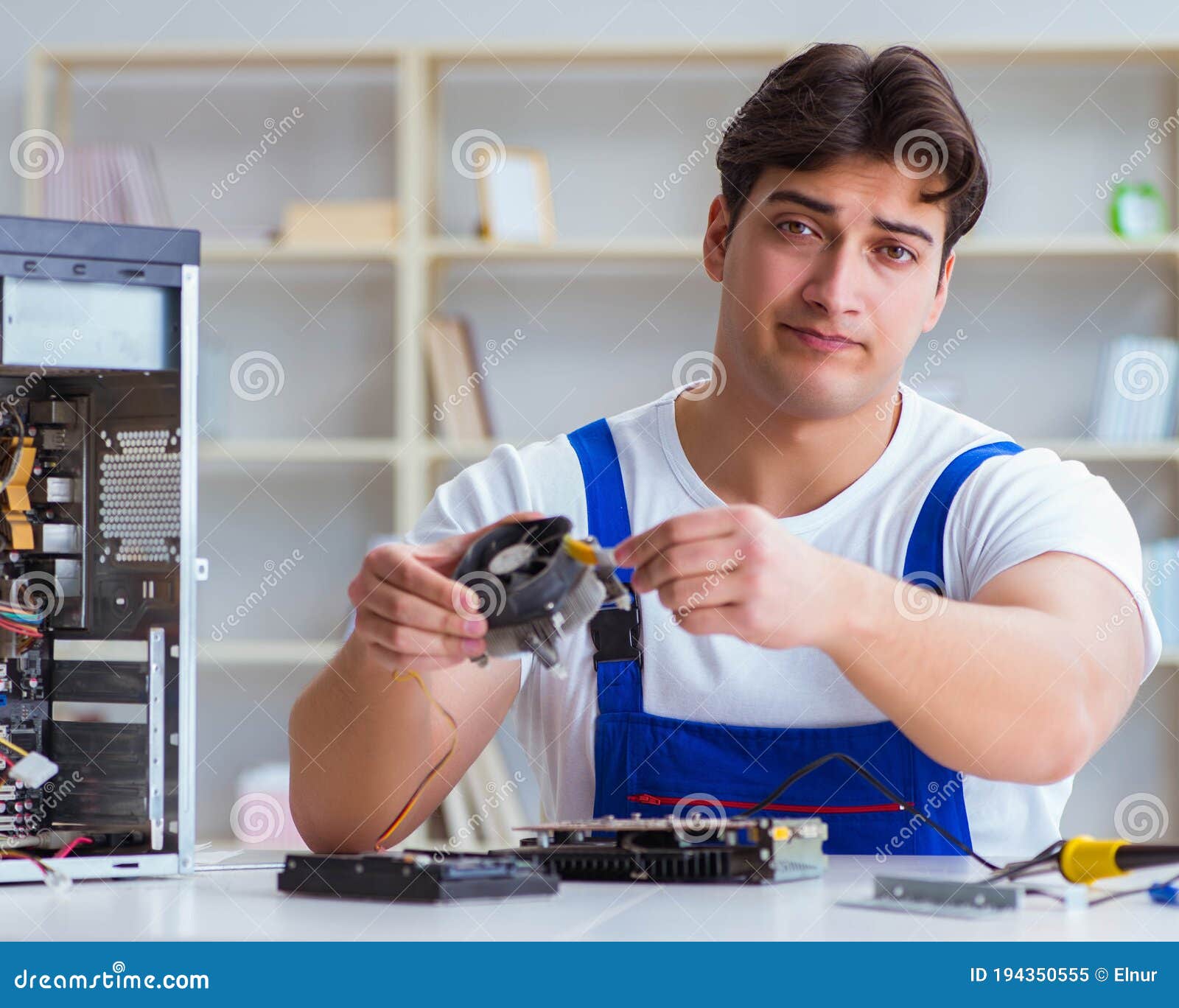 Computer Hardware Repair and Fixing Concept by Experienced Techn Stock ...
