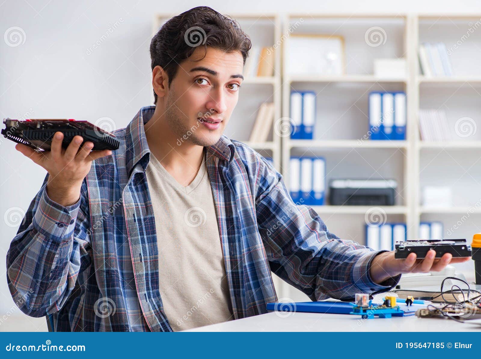 Computer Hardware Repair and Fixing Concept by Experienced Techn Stock ...