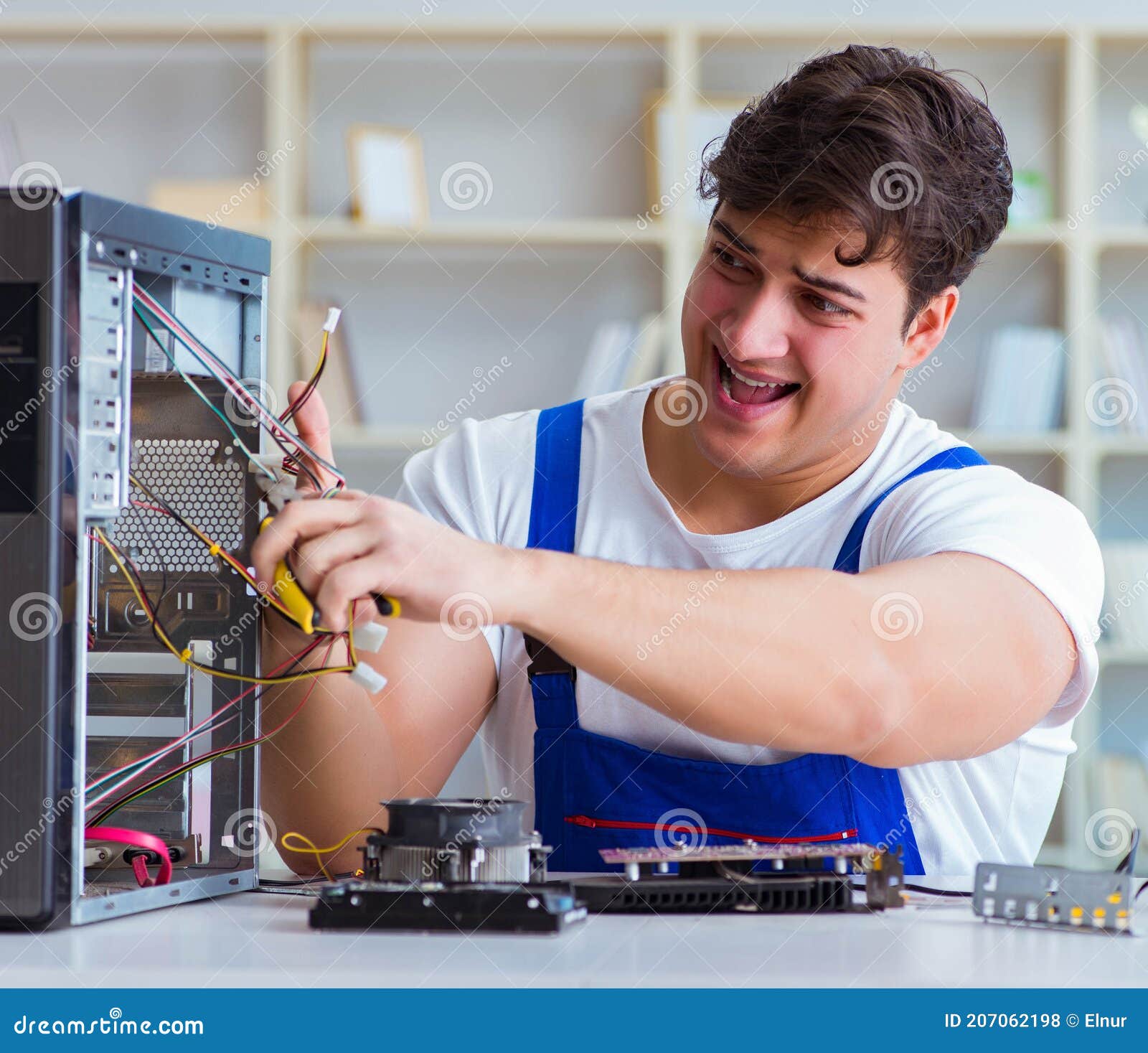 Computer Hardware Repair and Fixing Concept by Experienced Techn Stock ...