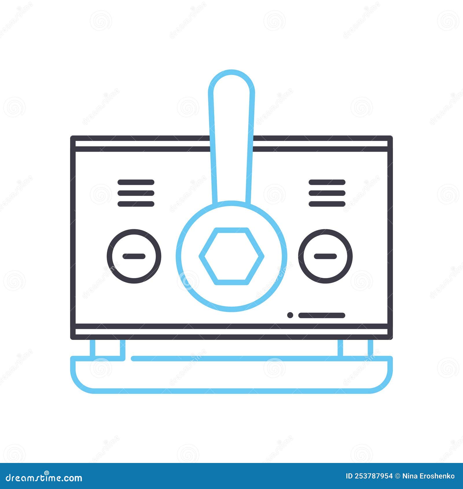 Computer Hardware Service Line Icon, Outline Symbol, Vector ...
