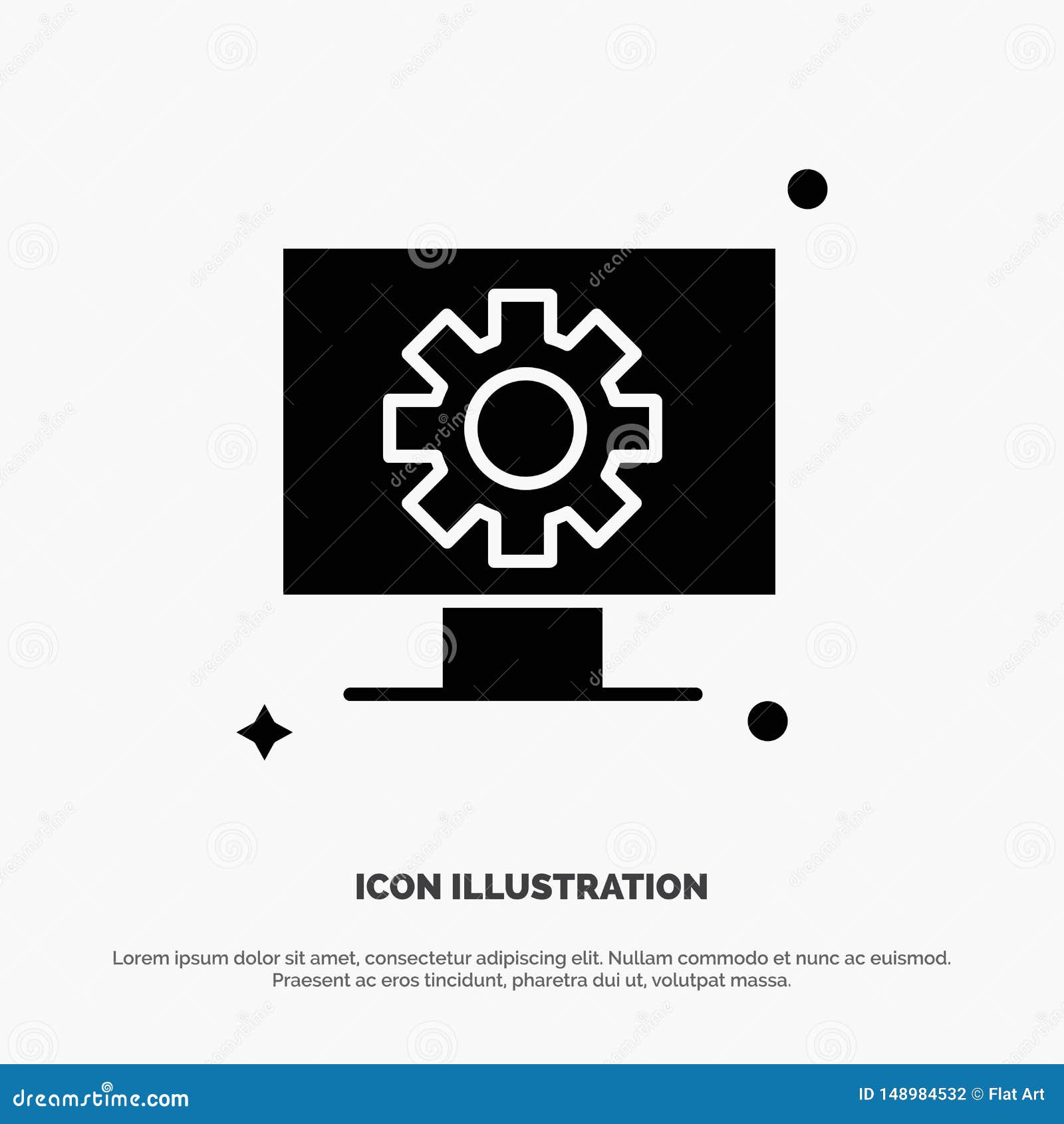 Computer, Hardware, Setting, Gear Solid Glyph Icon Vector Stock Vector ...