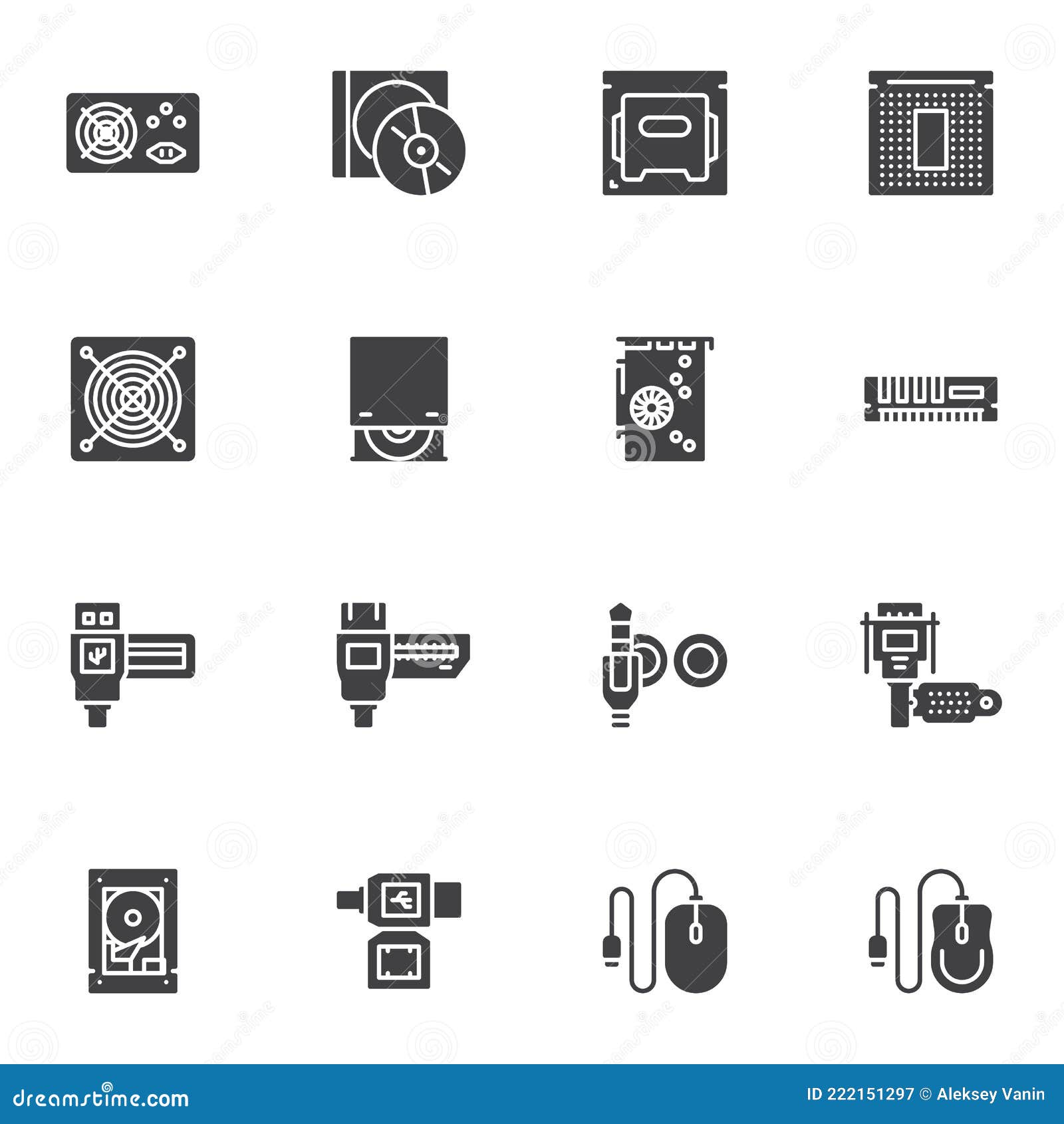 Computer Hardware Vector Icons Set Stock Vector - Illustration of cable ... Computer Hardware Vector Icons Set Stock Vector - Illustration of cable ...