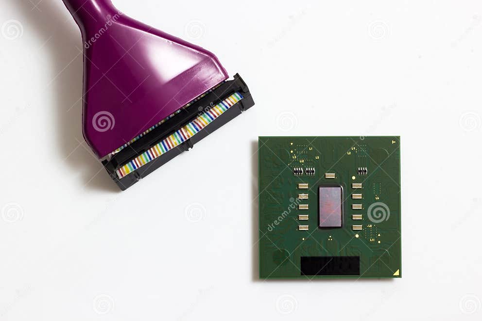 Computer Hardware on White Background Concept Close Up Stock Photo ...