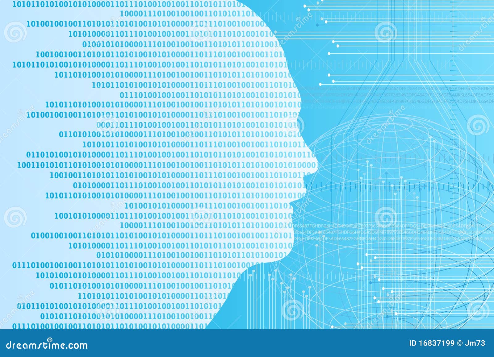 Computer it head stock vector. Illustration of technology - 16837199
