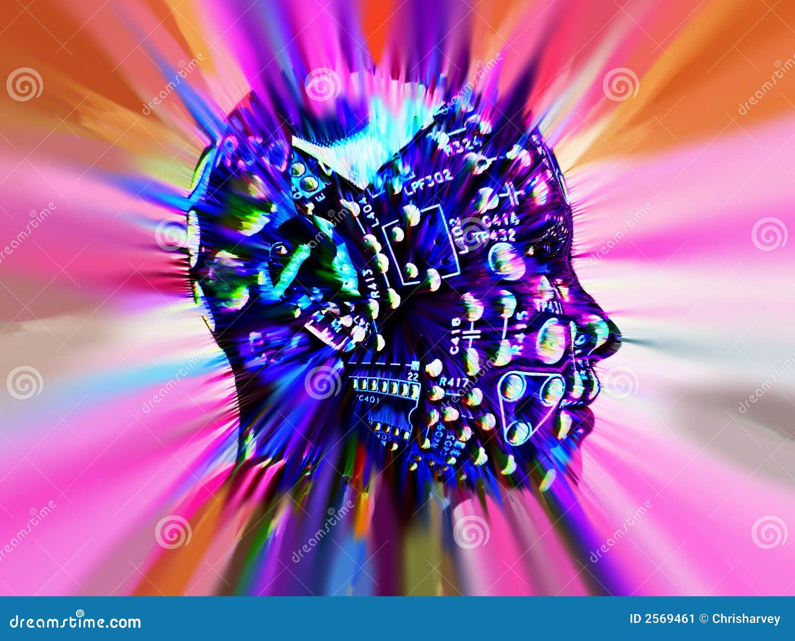 Computer Head 202 stock illustration. Illustration of intellect - 2569461