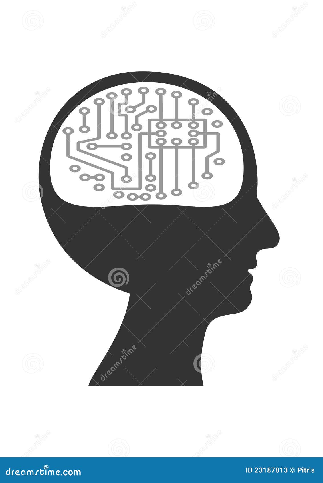 Computer Head stock vector. Illustration of education - 23187813