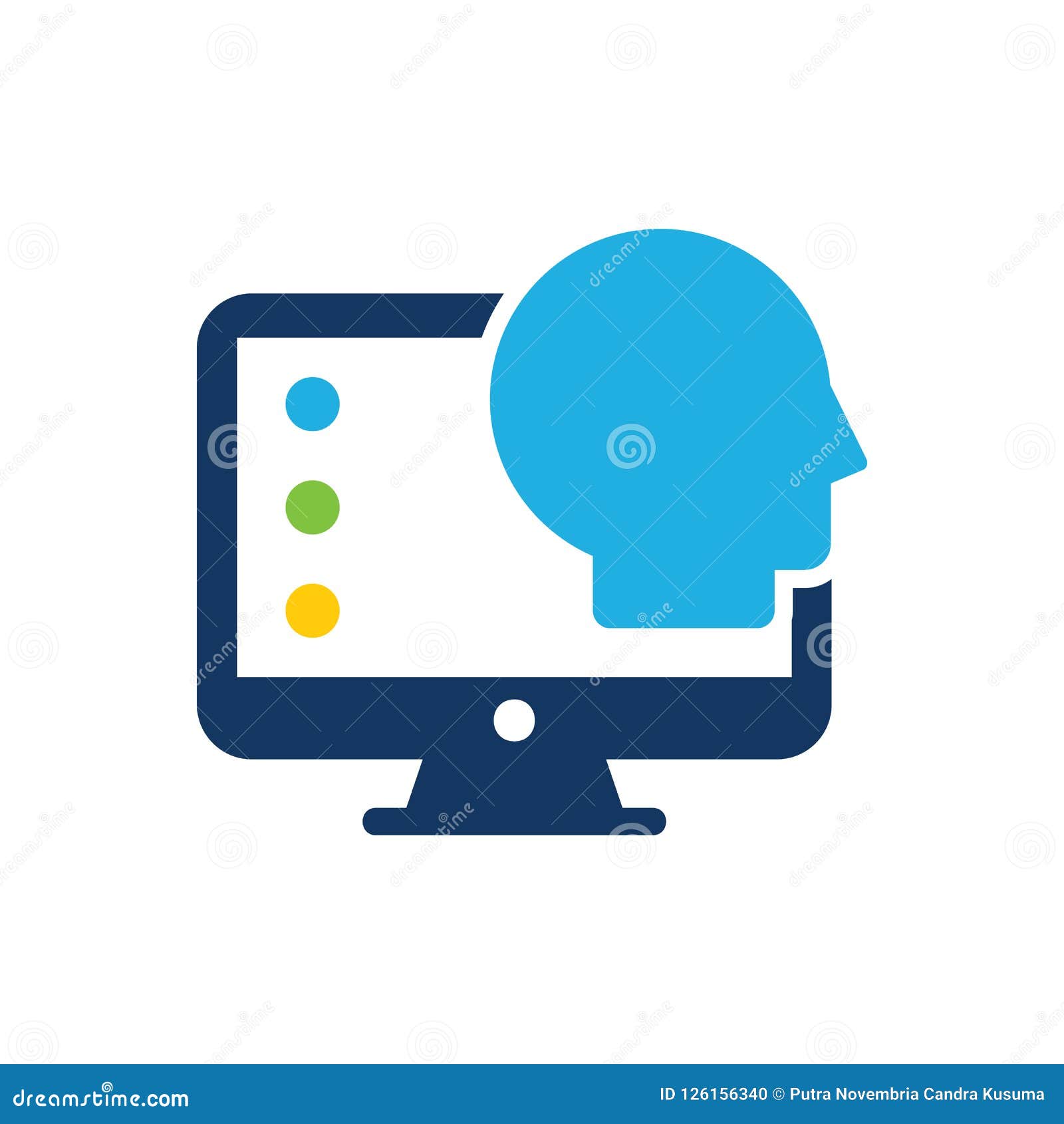 Computer Head Logo Icon Design Stock Illustration - Illustration of ...