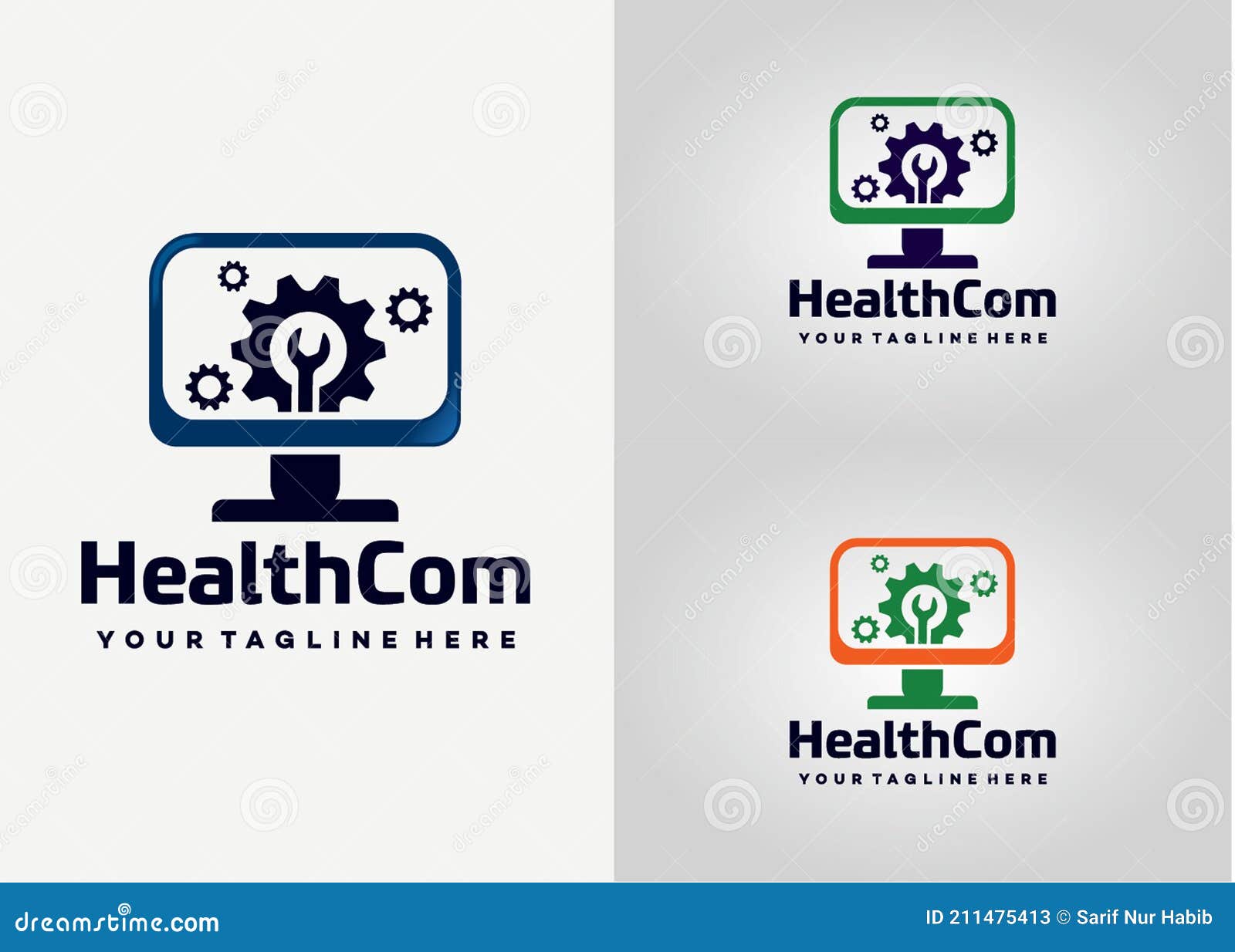 Computer Health Logo Design Template Stock Vector - Illustration of ...