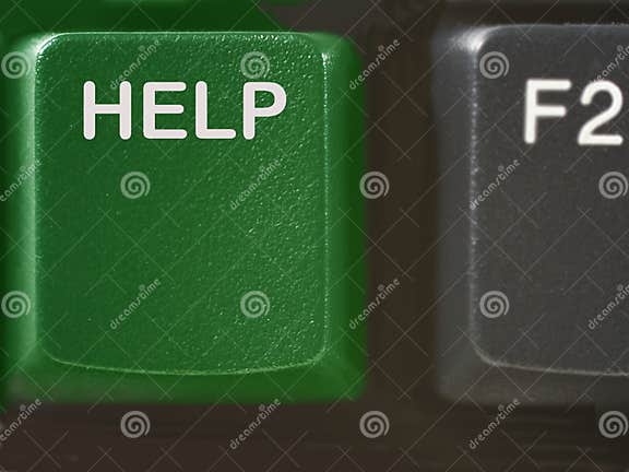 Computer Help Key in Green Colors Stock Image - Image of electronic ...