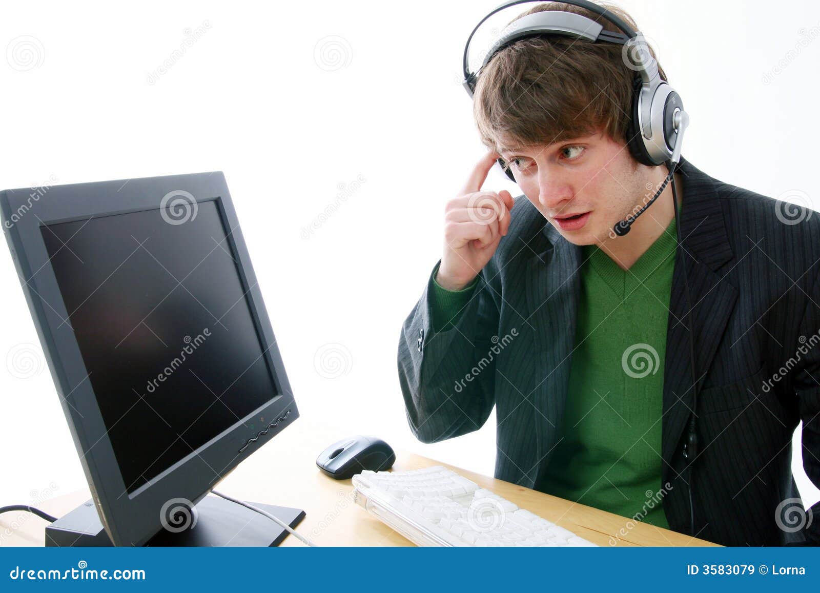 Computer help line stock image. Image of listen, hear - 3583079